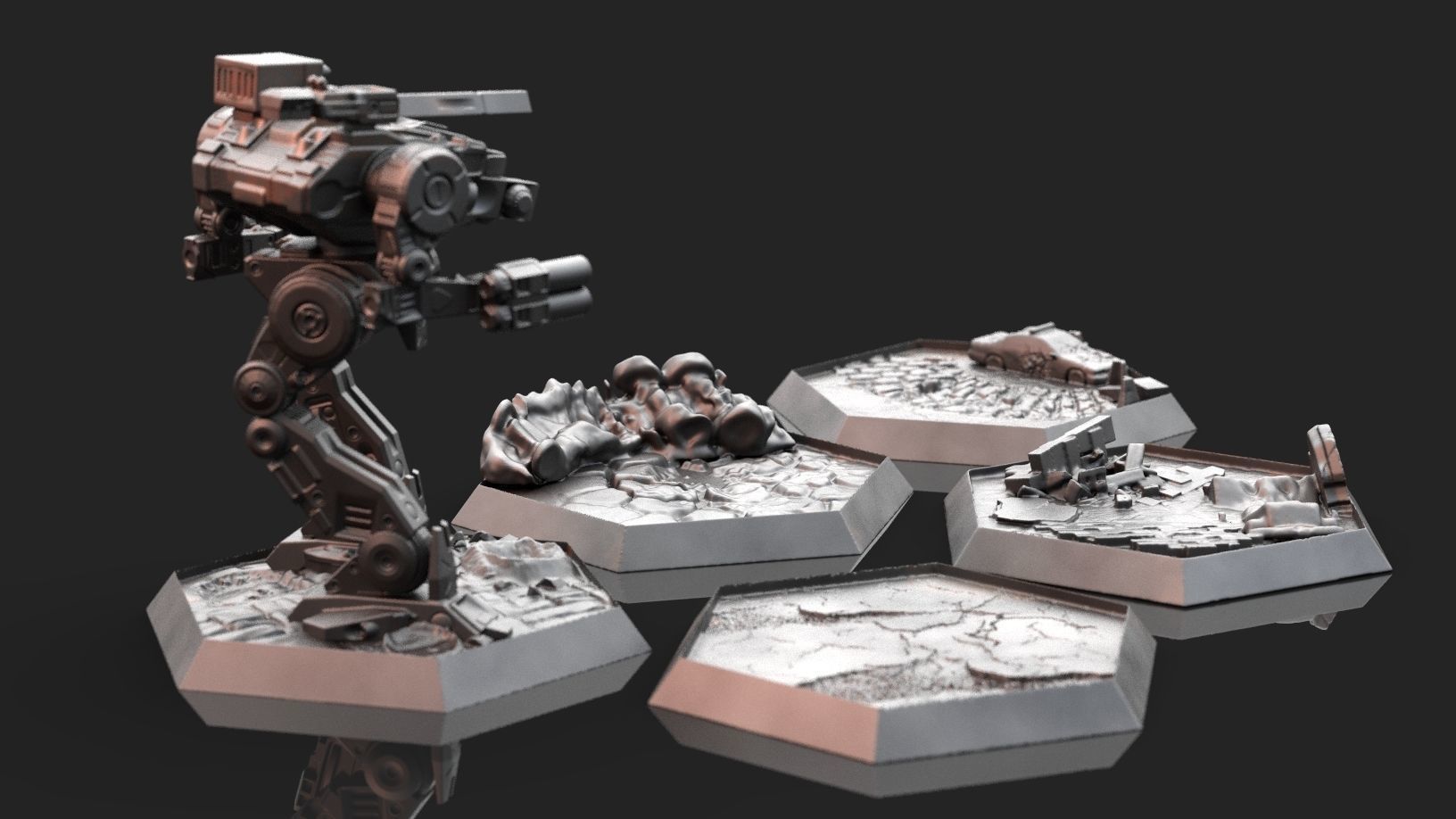 Hex Bases Urban Warfare 3D model 3D printable | CGTrader