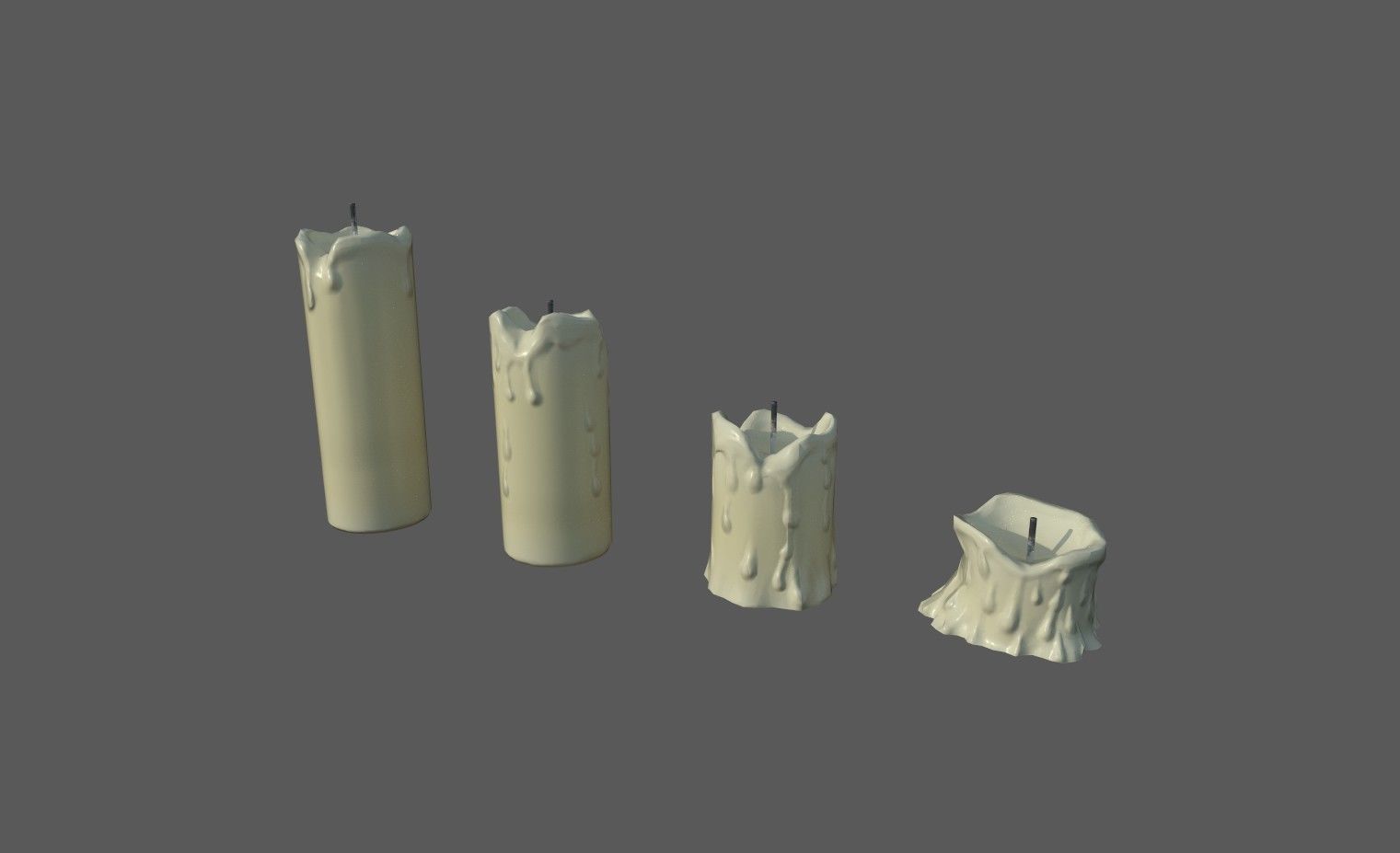 3D model Candles - 4 pack VR / AR / low-poly | CGTrader