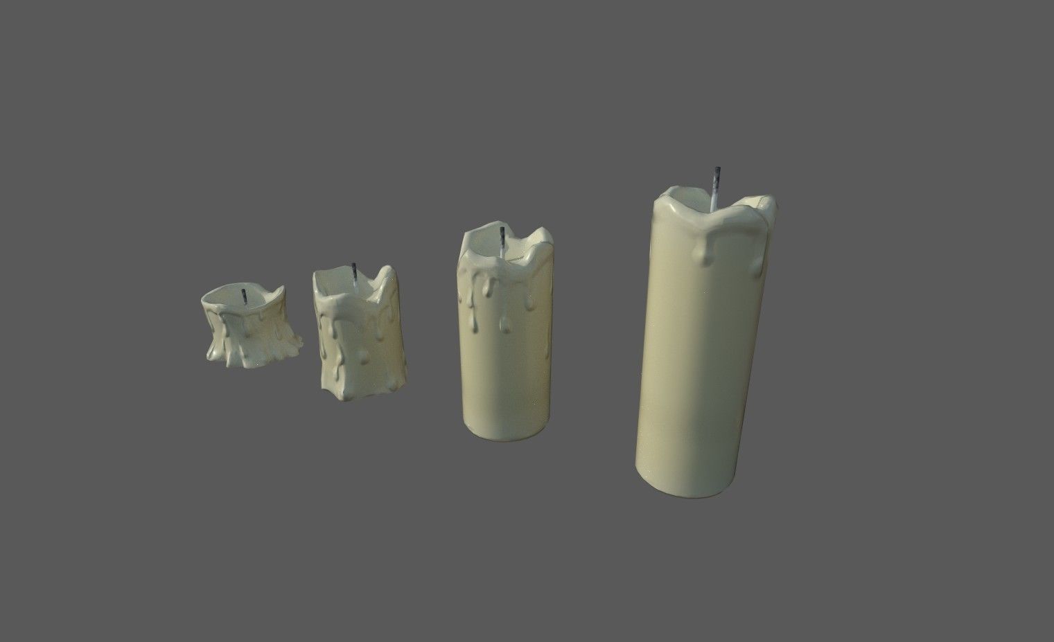 3D model Candles - 4 pack VR / AR / low-poly | CGTrader