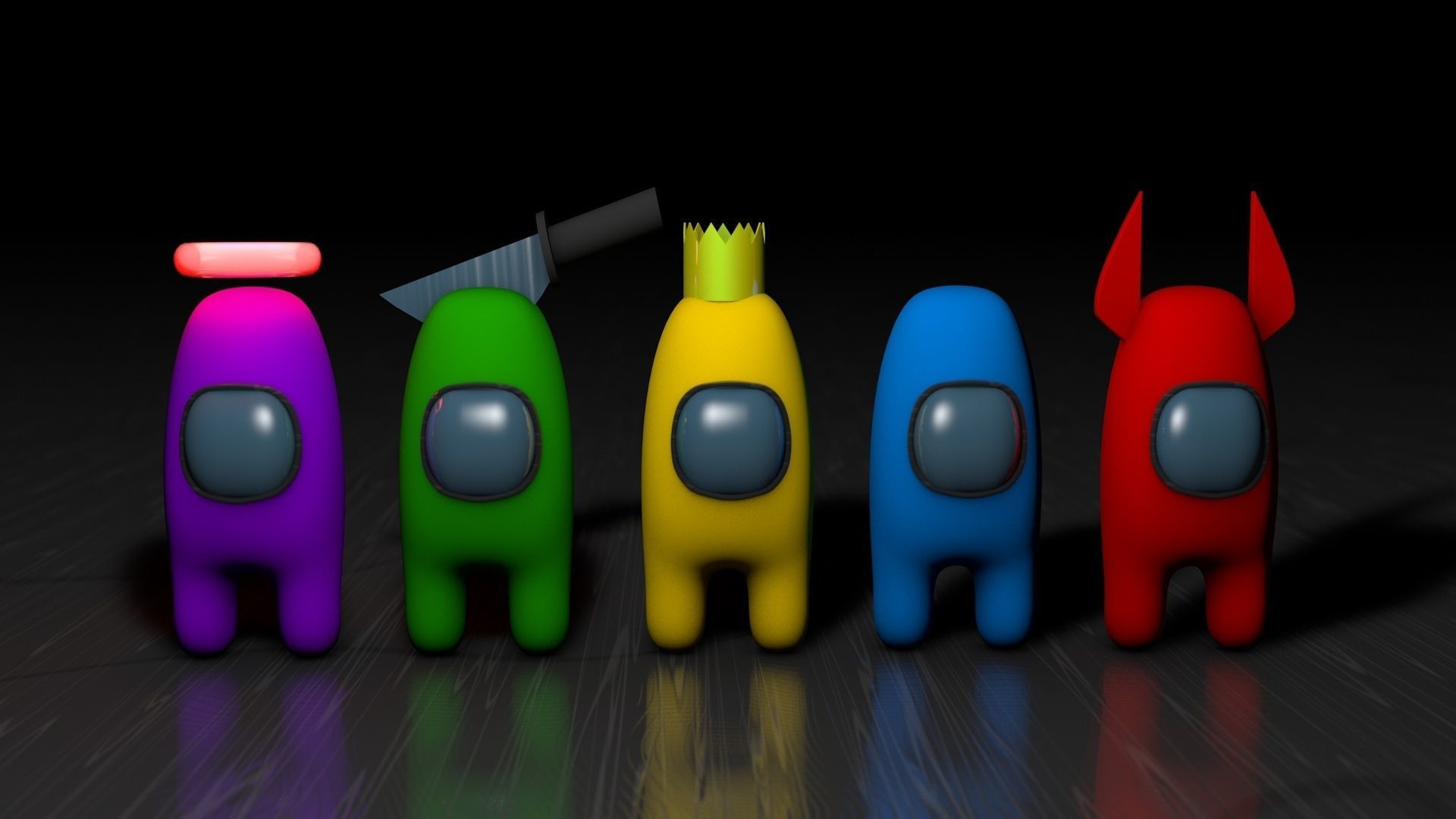 3D model Among Us 3D Pack - 5 Characters VR / AR / low-poly | CGTrader