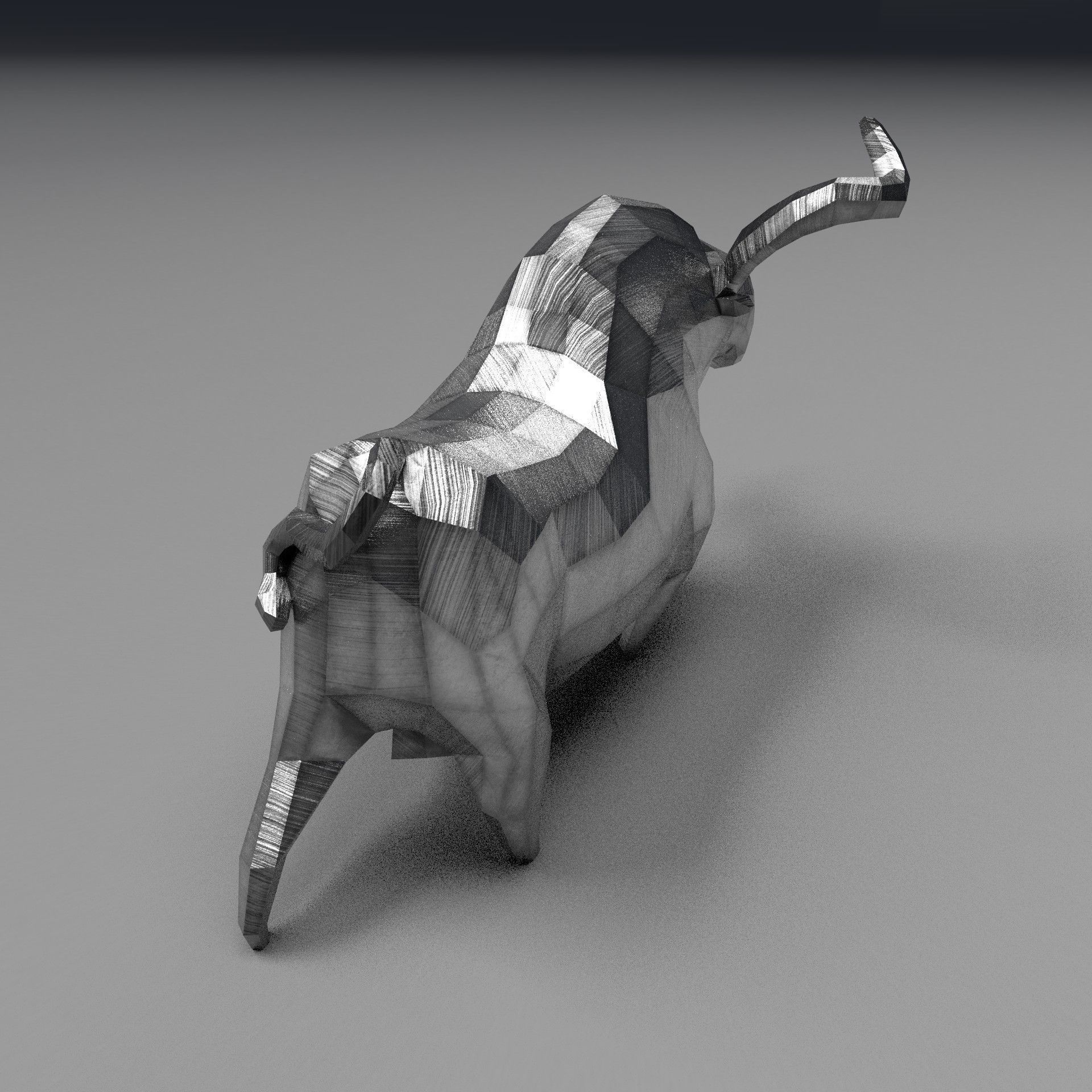 3D model Geometric metal white bull figurine VR / AR / low-poly | CGTrader