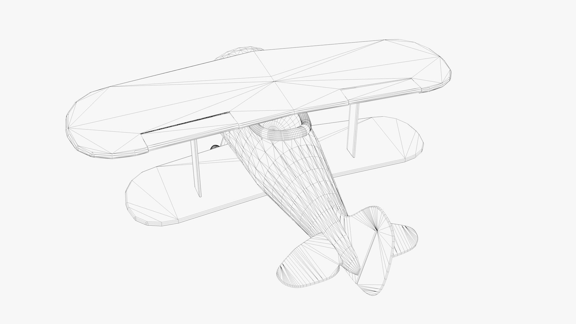3D model Tiny Cartoon Biplane model VR / AR / low-poly | CGTrader