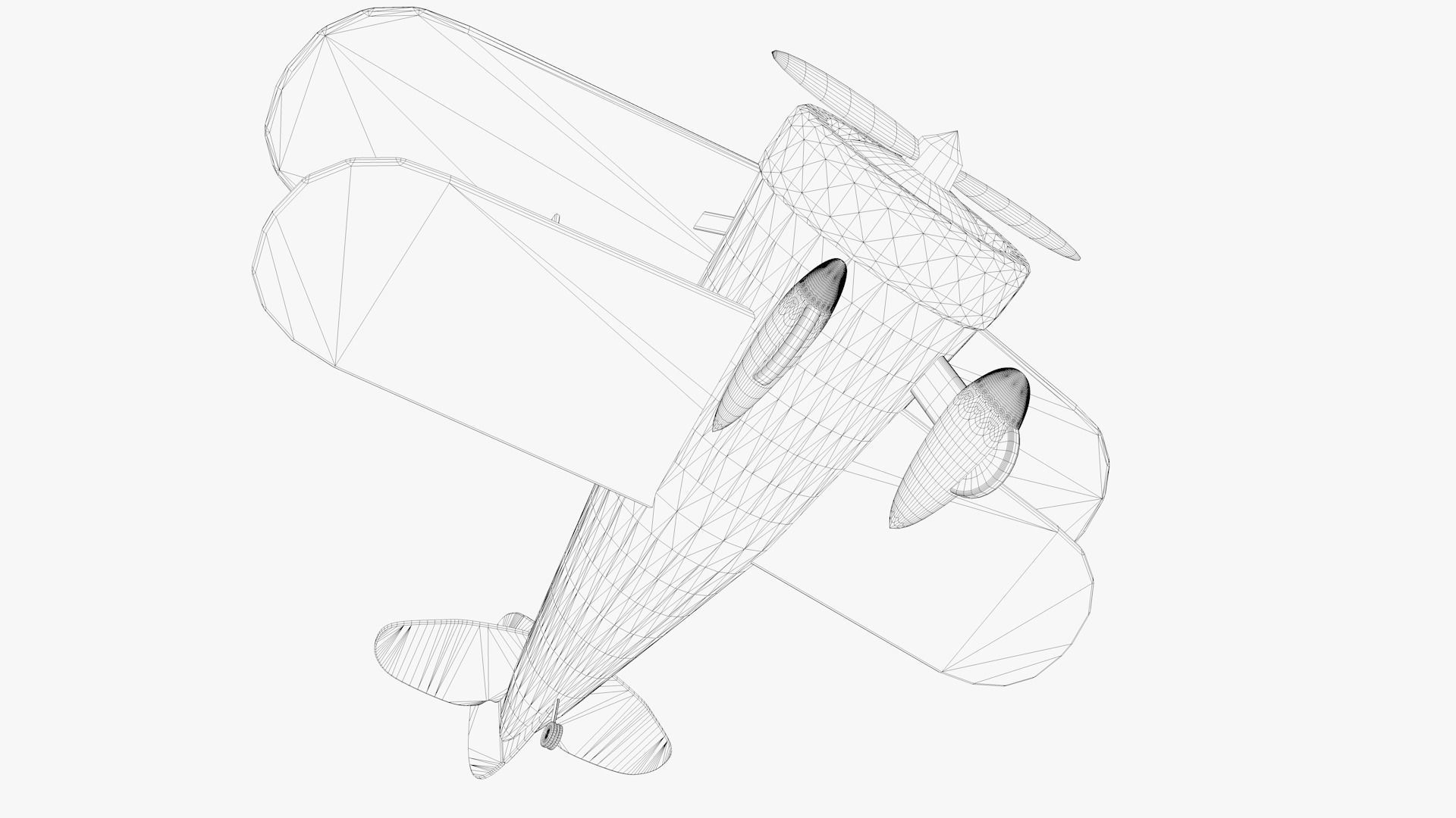 3D model Tiny Cartoon Biplane model VR / AR / low-poly | CGTrader