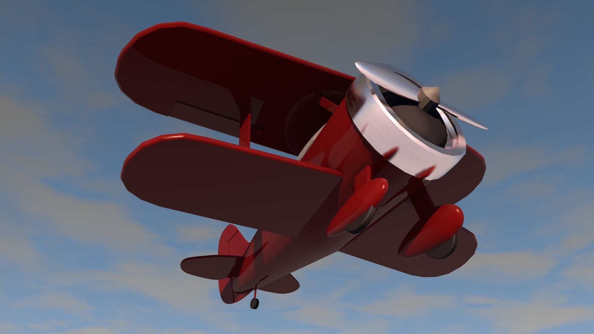 3D model Tiny Cartoon Biplane model VR / AR / low-poly | CGTrader
