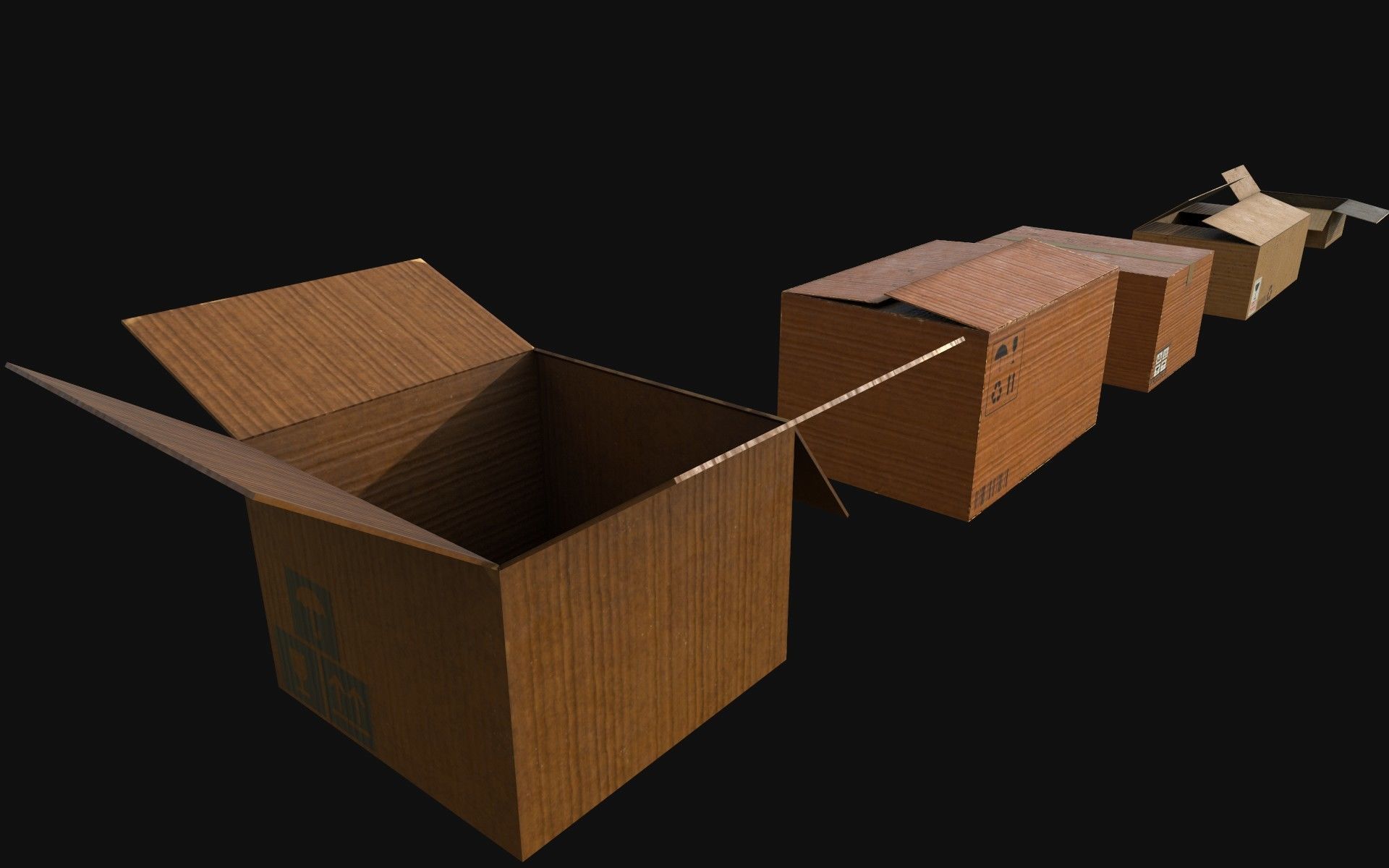 3D model Cardboard Boxes VR / AR / low-poly | CGTrader