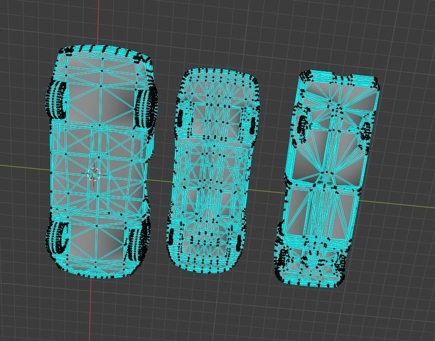 3D model wrecked cars body low poly mesh perfect for any games VR / AR ...