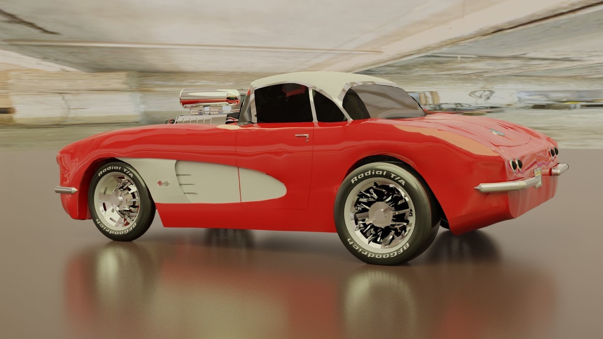 Corvette 1958 Street machine 3D model | CGTrader