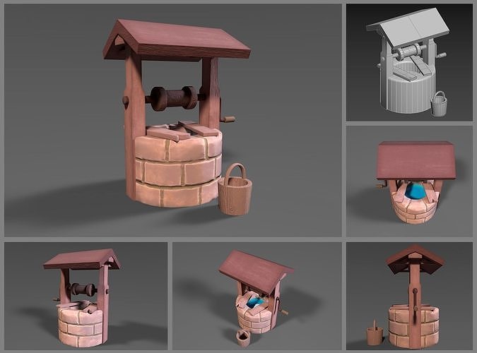 3D model Baked low-poly well VR / AR / low-poly | CGTrader