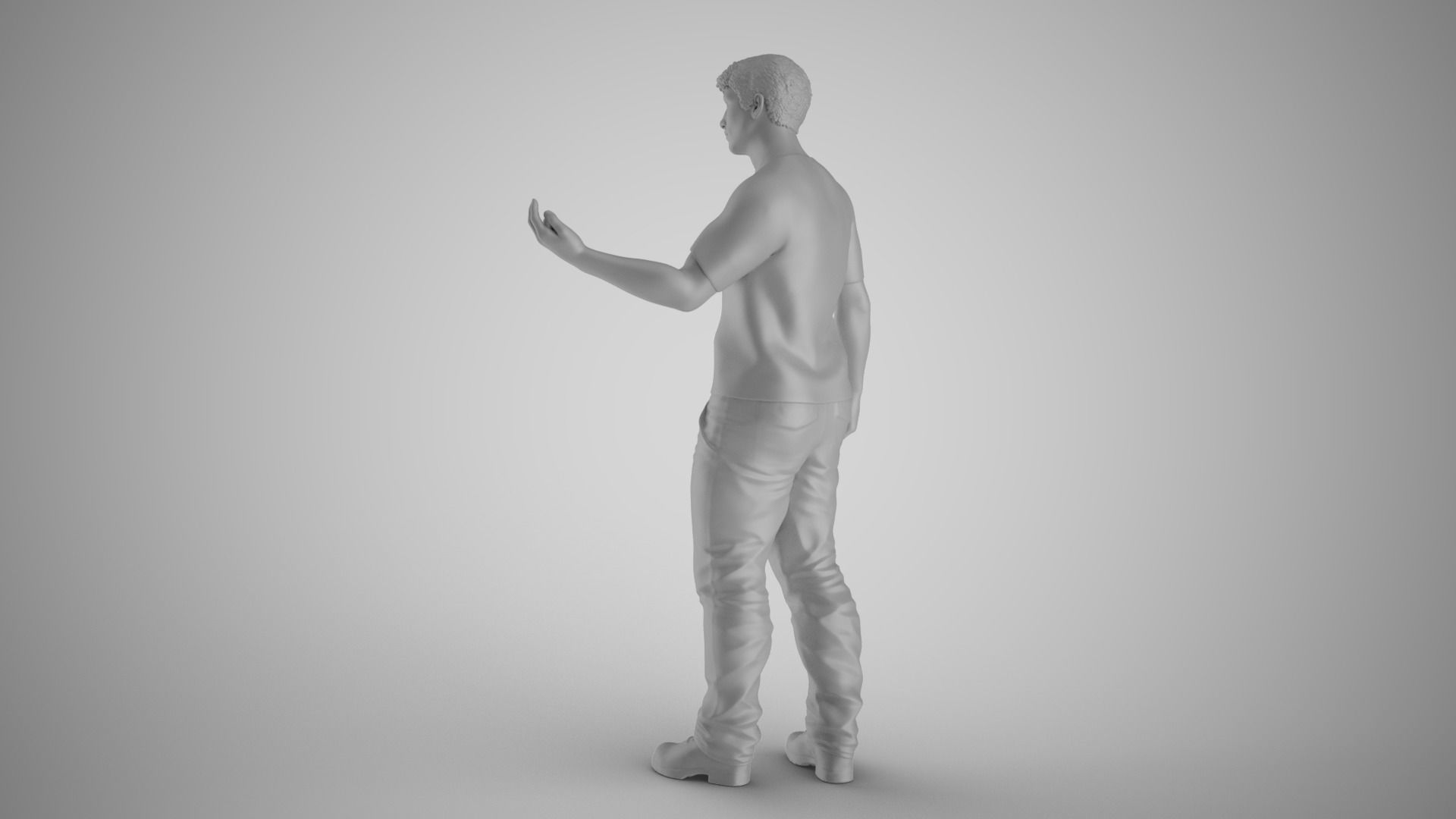 Man Hand Beckoning 3D model 3D printable | CGTrader