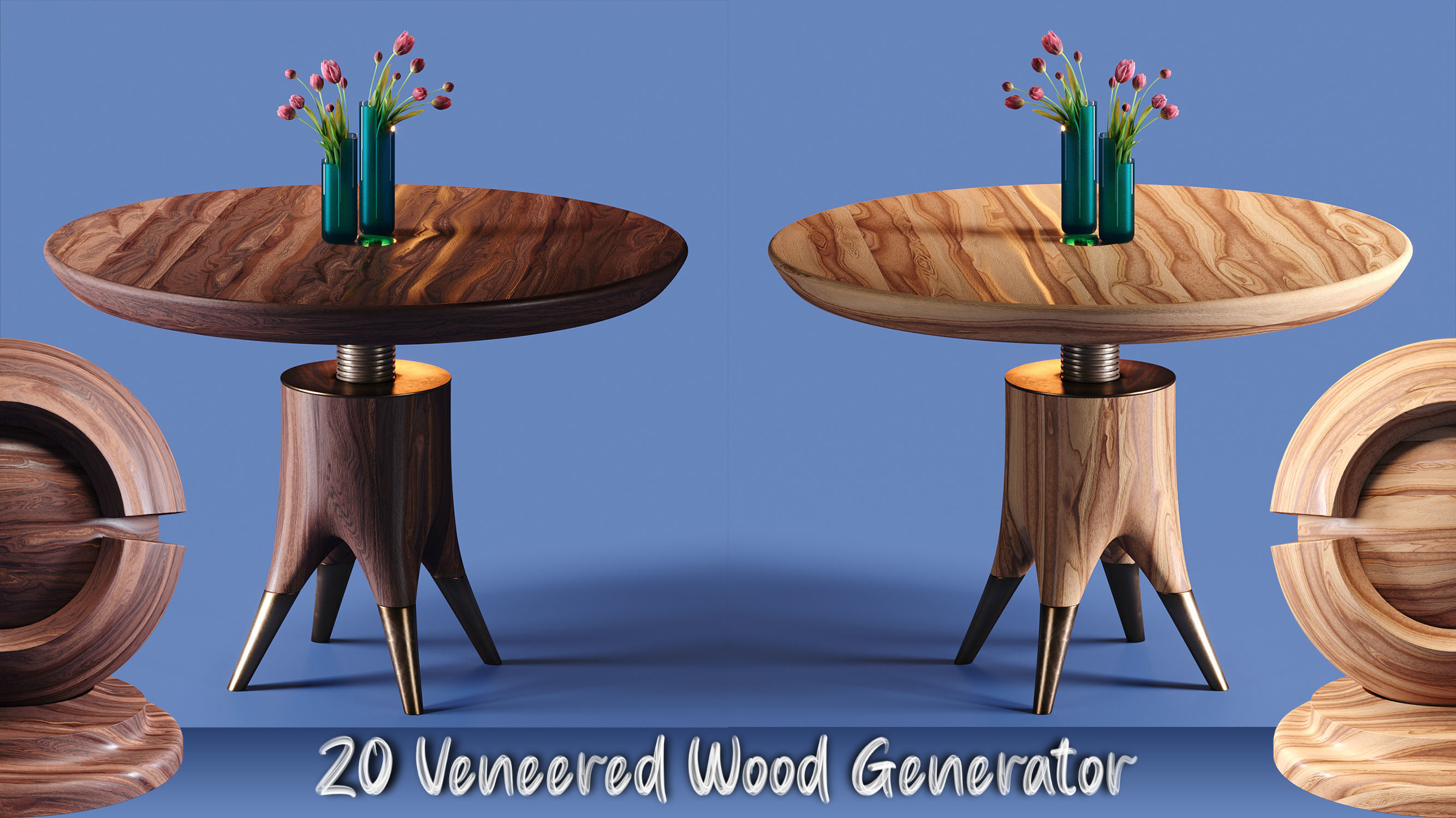 Texture 20 Veneered Wood Materials - SBSAR - PBR Maps - 4K VR / AR ...