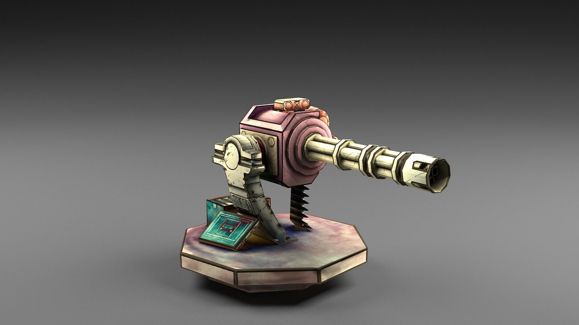 3D model Carton turret machine gun VR / AR / low-poly | CGTrader