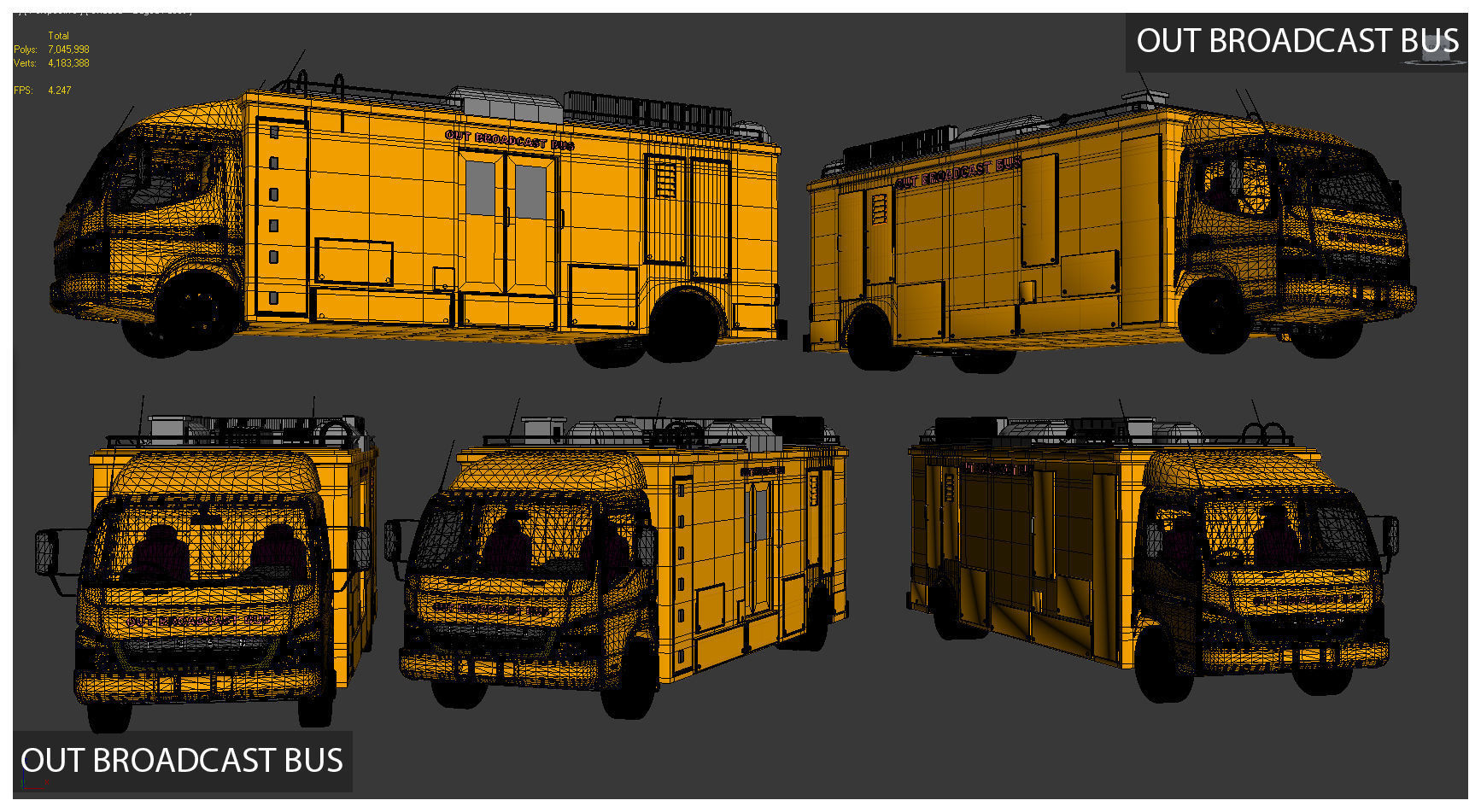 3D model Out Broadcasting Bus VR / AR / low-poly | CGTrader