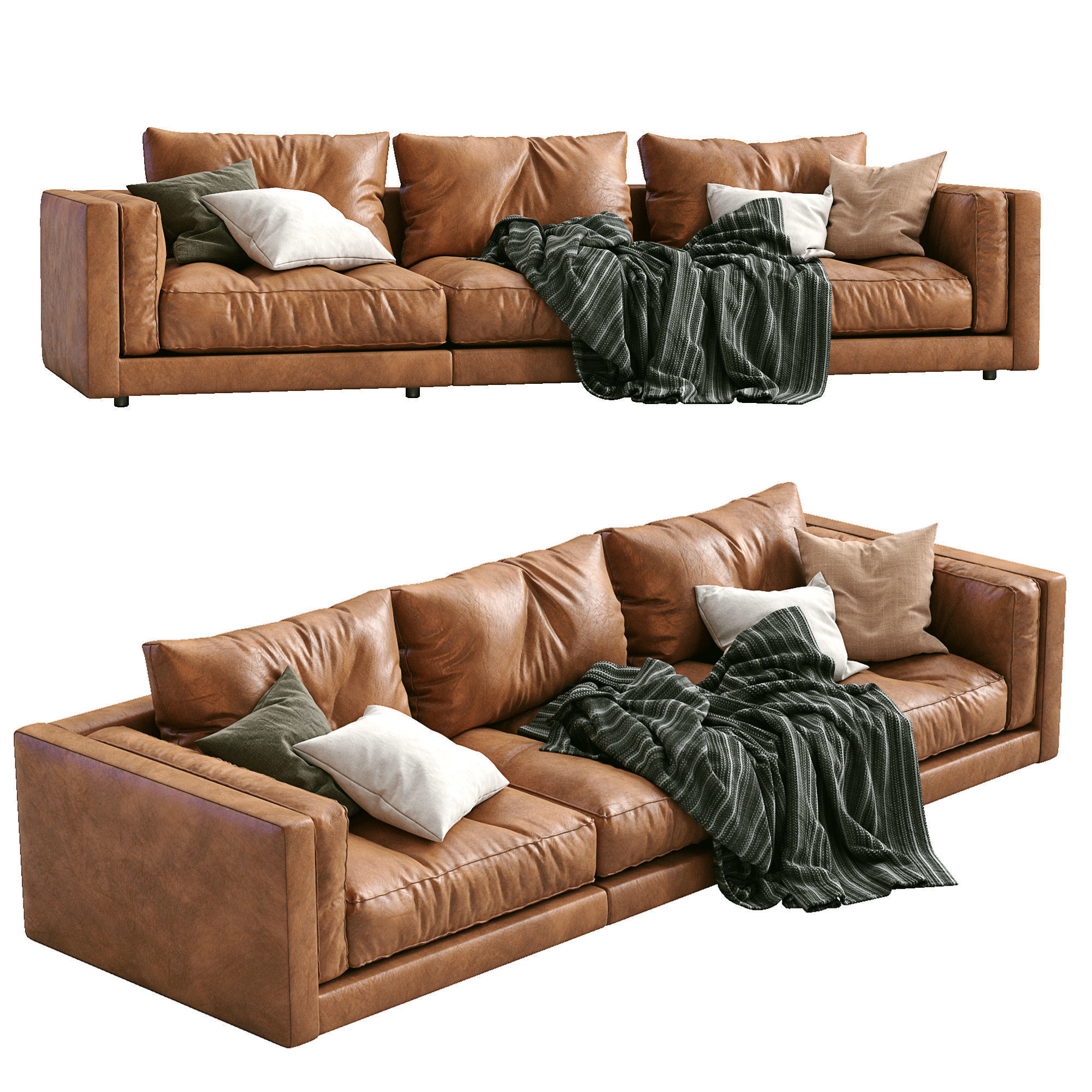 Flexform Leather Sofa LUCIEN 3D model | CGTrader