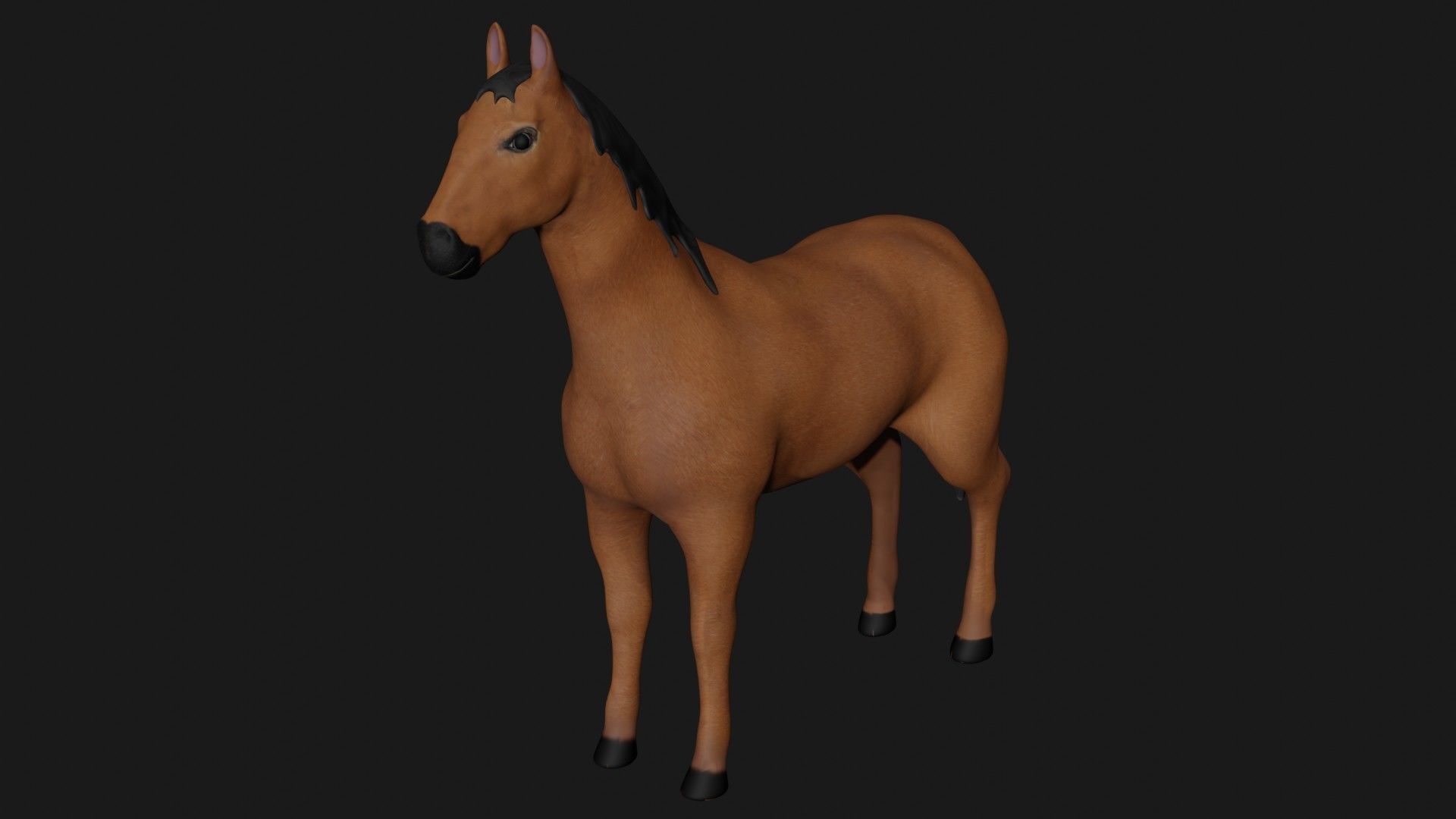 3D model Brown Horse Stallion fully rigged low poly VR / AR / low-poly ...