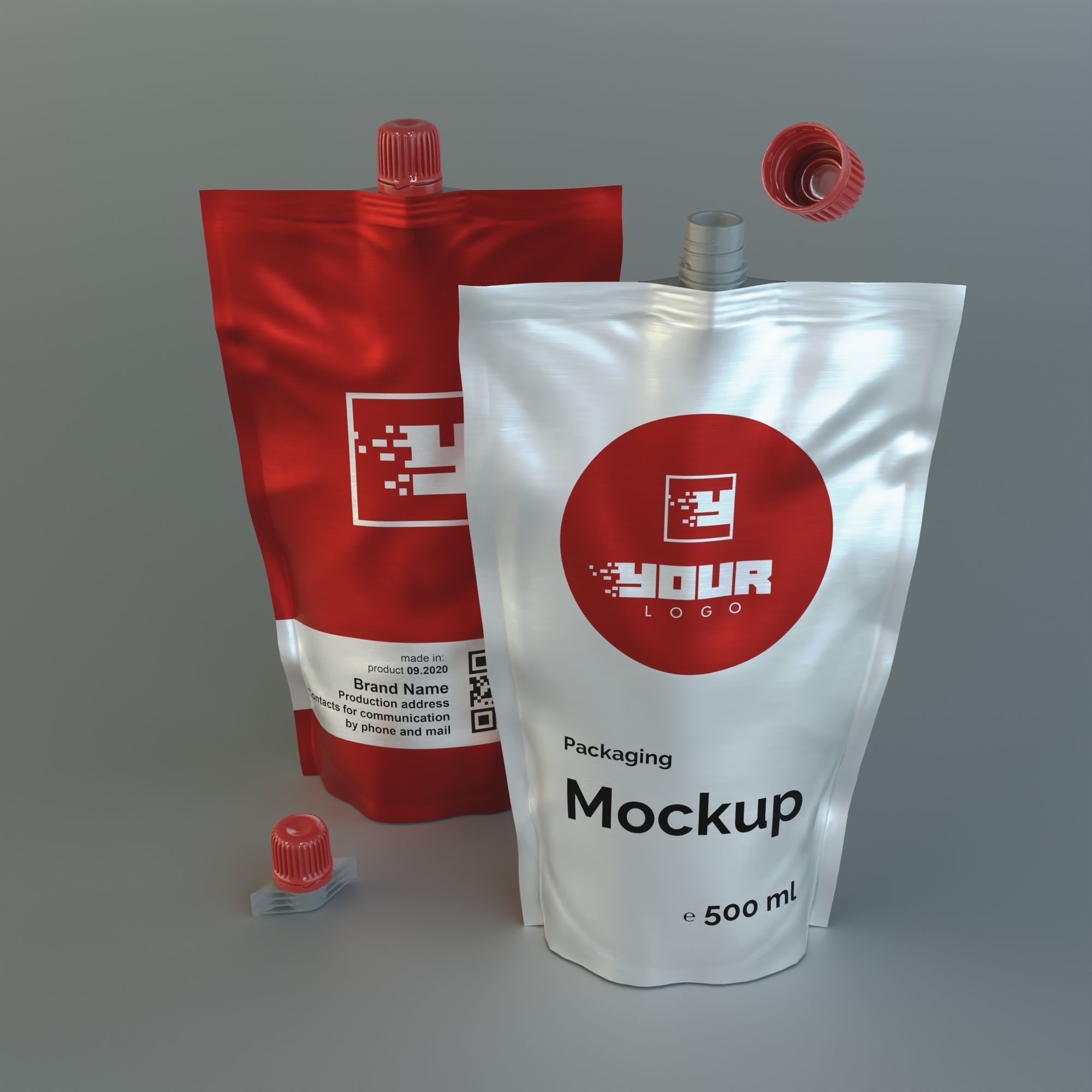 Flexible packaging Doy-Pack with dispenser and cap 3D model | CGTrader
