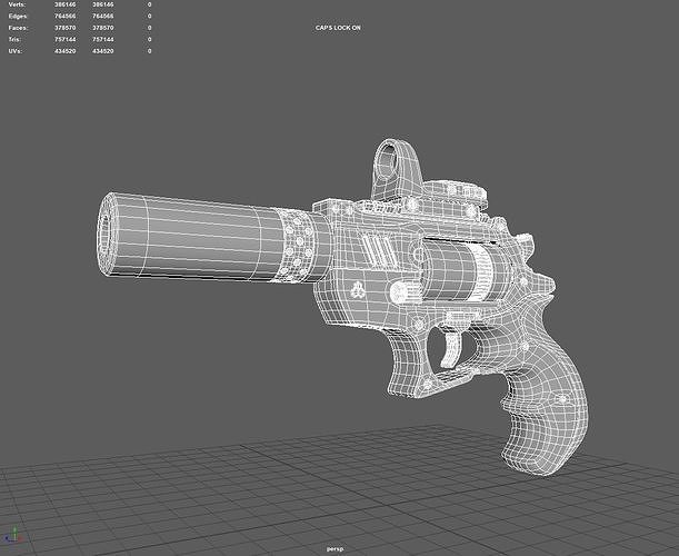 High-Poly Handgun model revolver gun 3D model | CGTrader