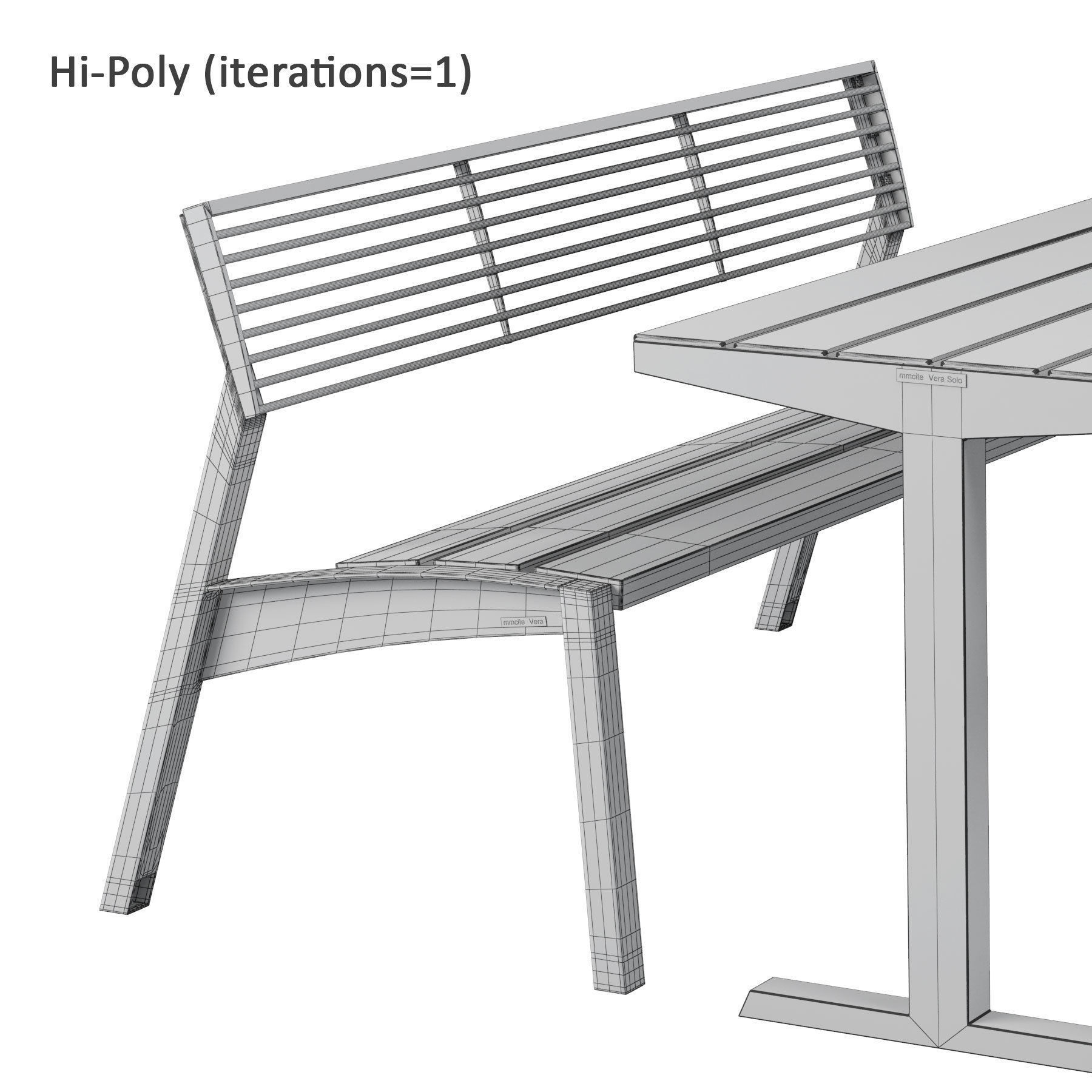 3D model Mmcite Vera Solo Vera - Table - Bench VR / AR / low-poly ...