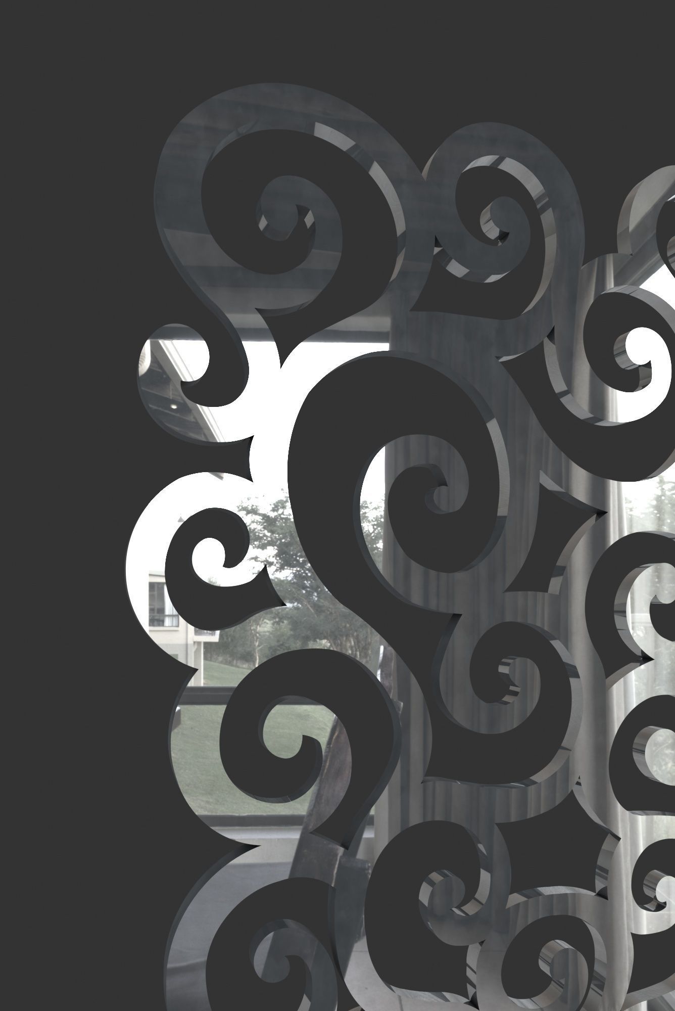 Decorative silver panel 3D model | CGTrader