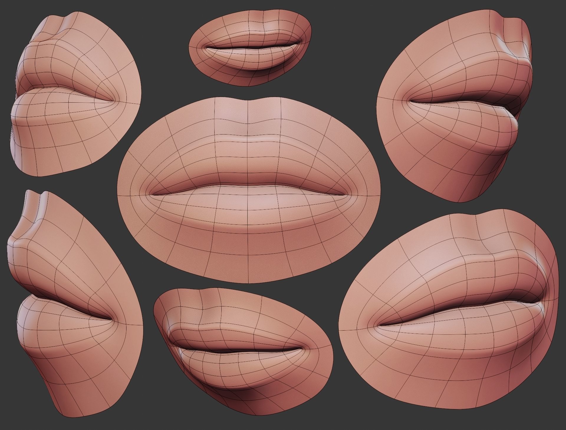 3D model Human Lip Female Subdivision Ready for Film VR / AR / low-poly ...