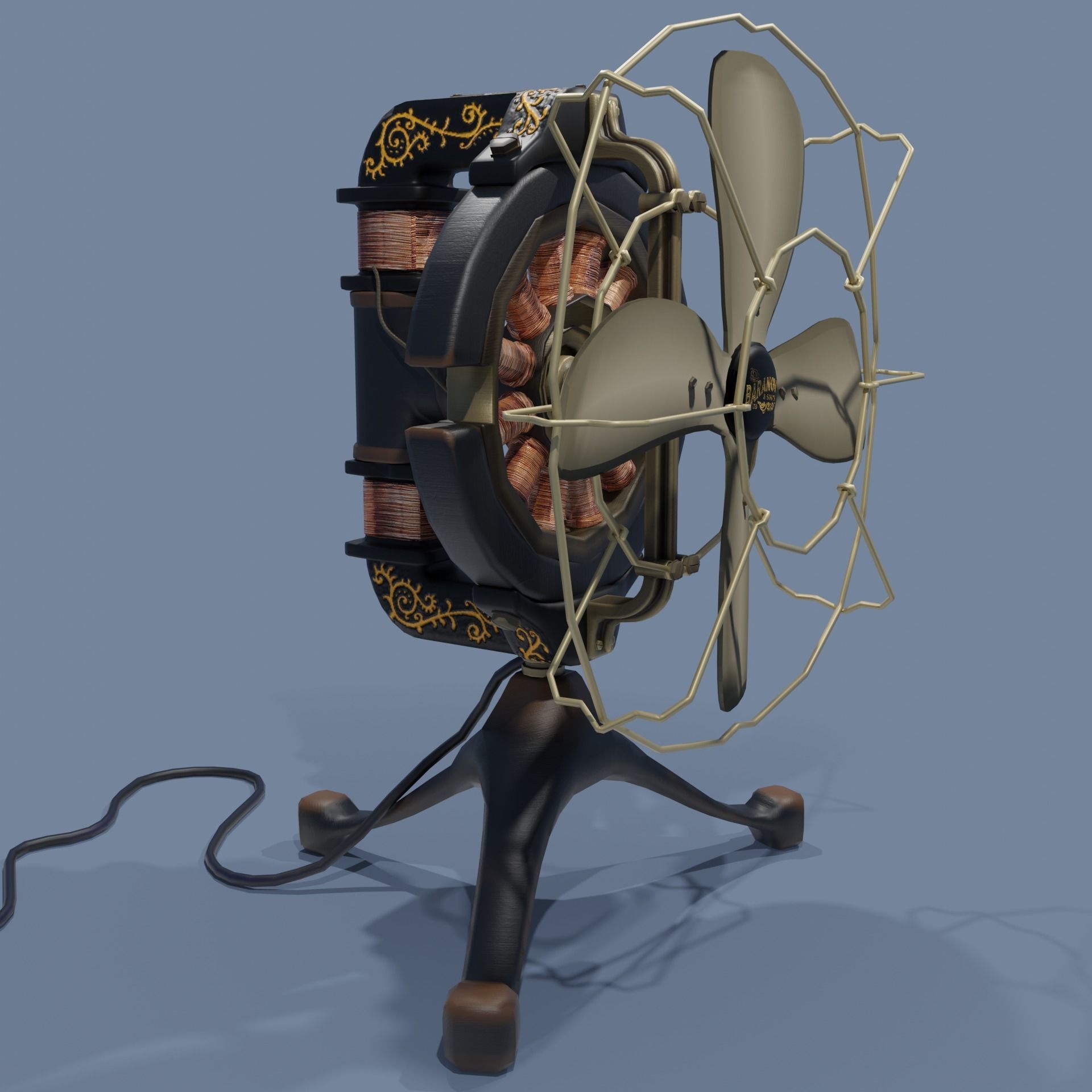 Techno steampunk fan concept 3D model | CGTrader