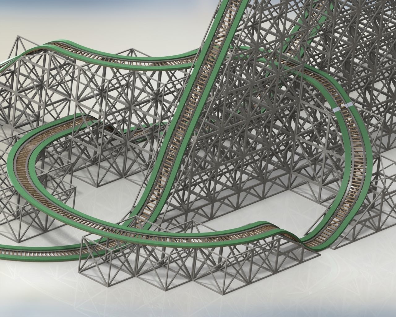 Roller coaster Construction set 3D model | CGTrader