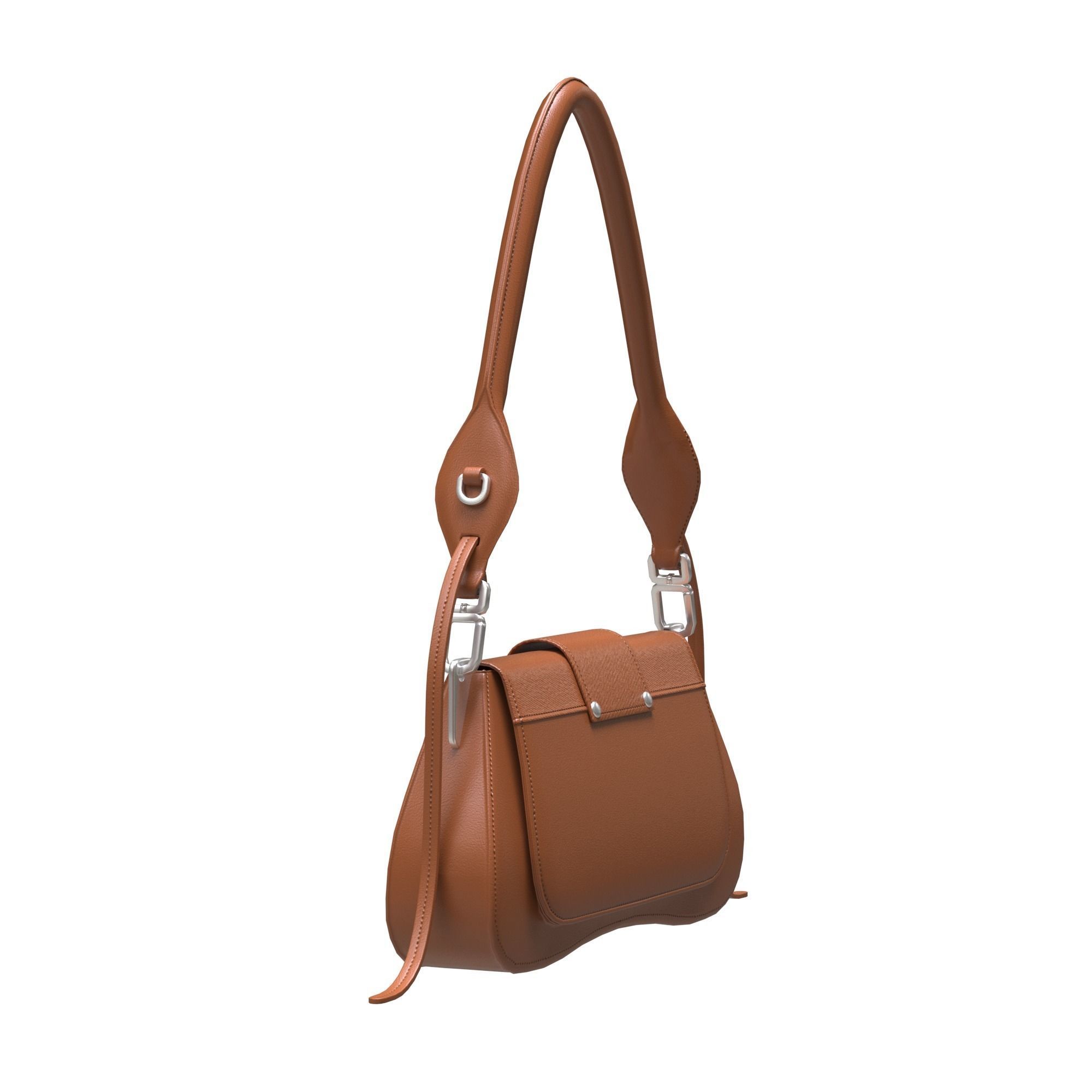 3D model Handbag-Prada-Milano tan leather shoulder bag VR / AR / low ...