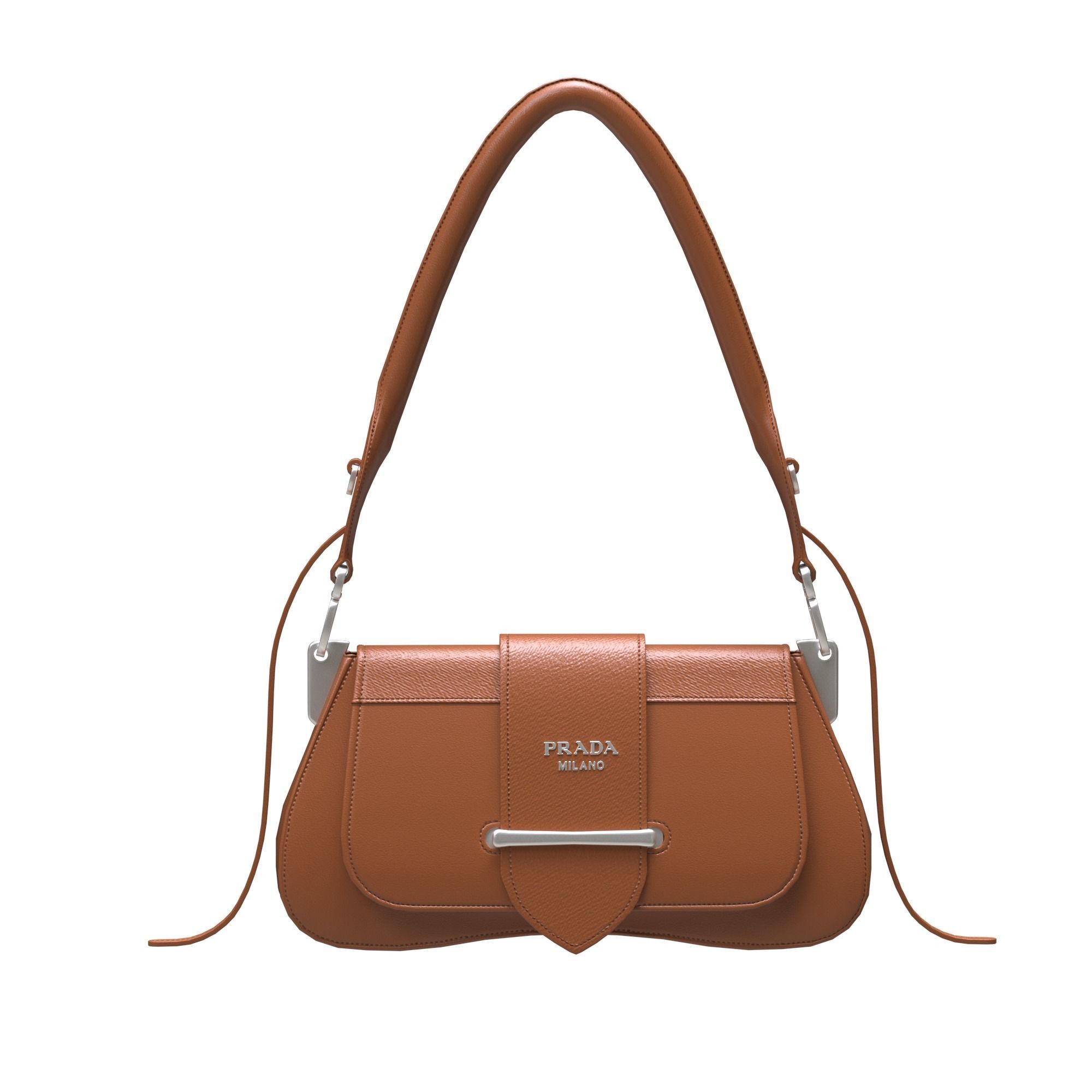 3D model Handbag-Prada-Milano tan leather shoulder bag VR / AR / low ...
