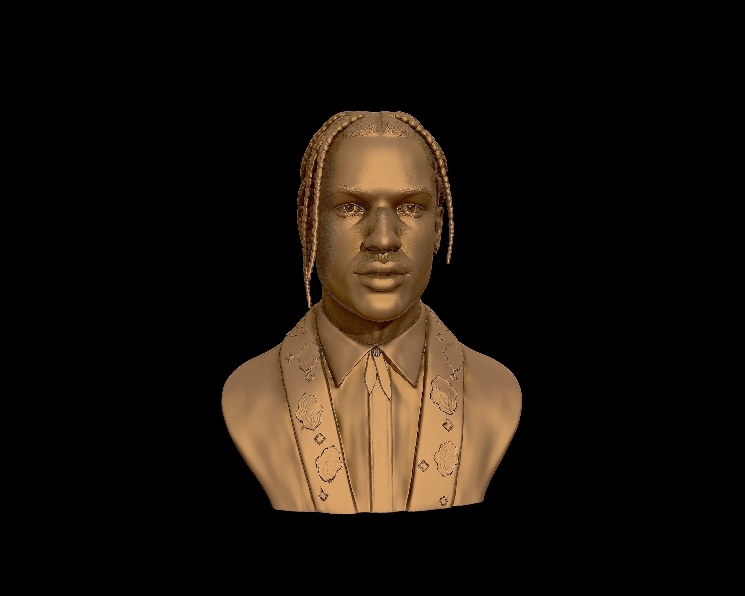 ASAP Rocky Portrait sculpture 3D model 3D printable | CGTrader