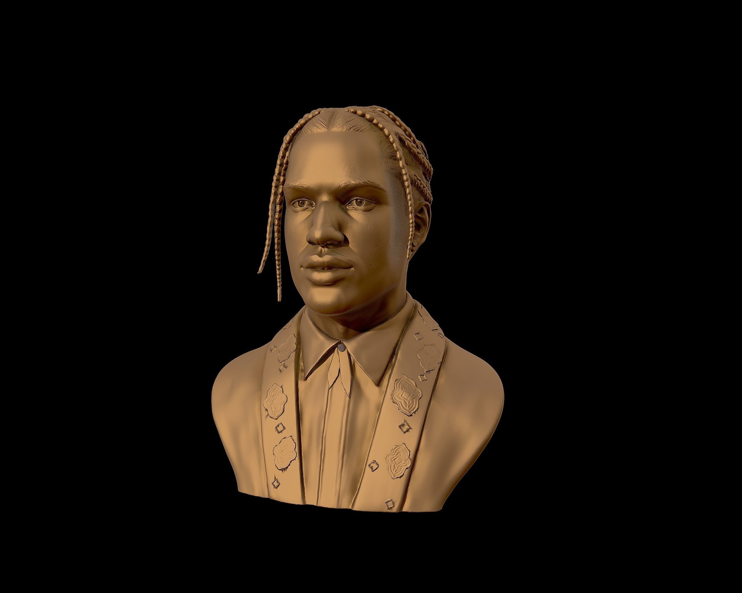 ASAP Rocky Portrait sculpture 3D model 3D printable | CGTrader