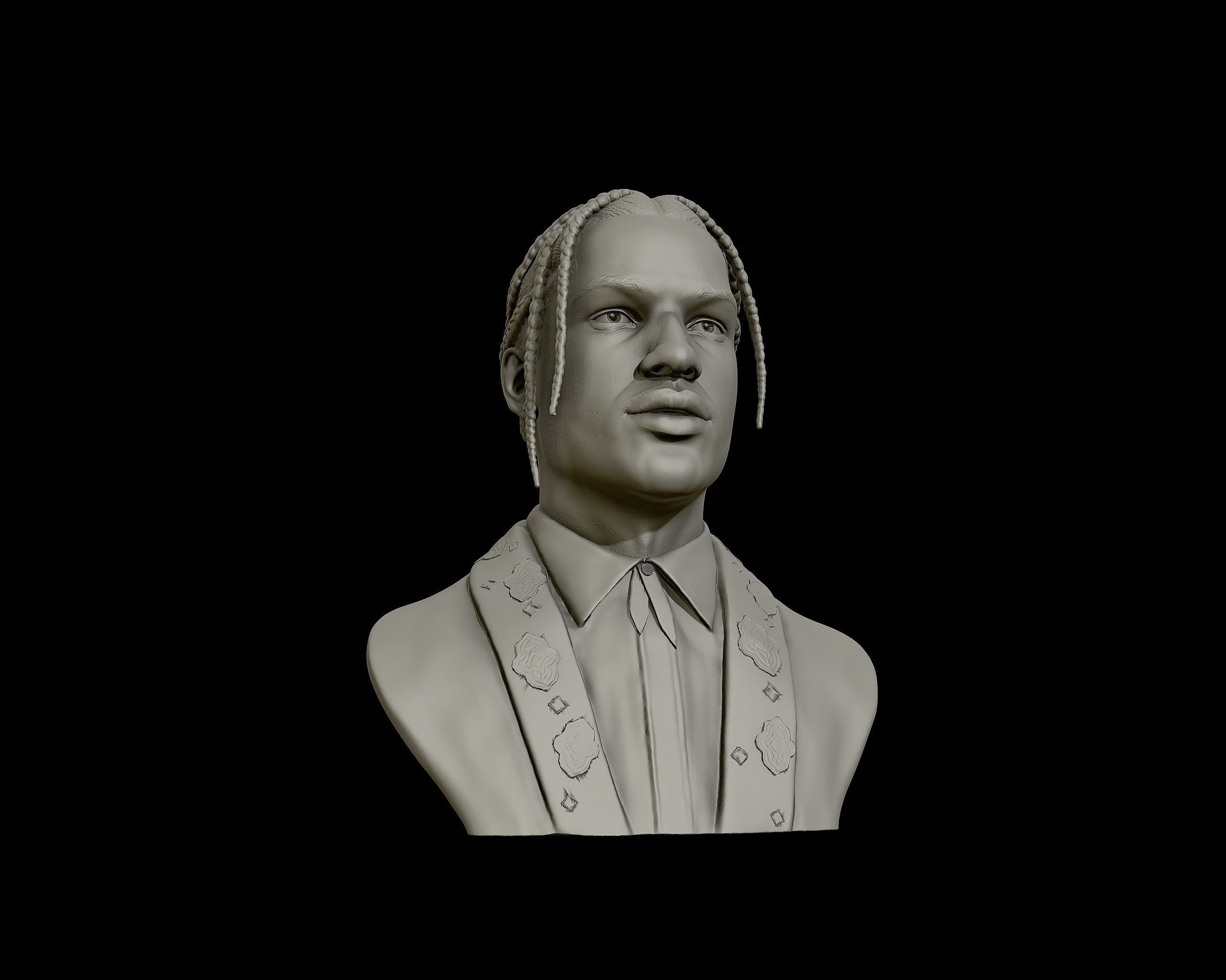 ASAP Rocky Portrait sculpture 3D model 3D printable | CGTrader