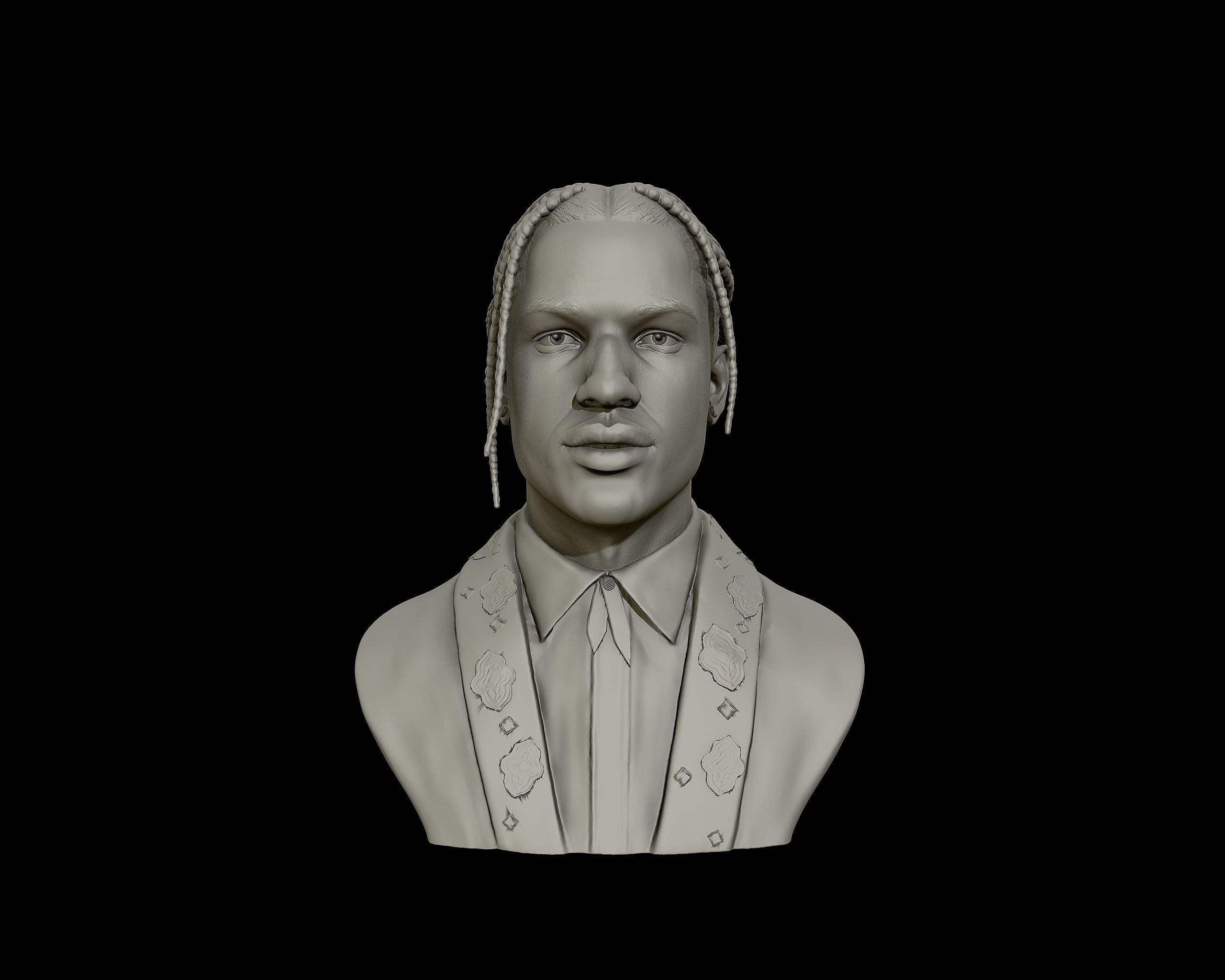 ASAP Rocky Portrait sculpture 3D model 3D printable | CGTrader