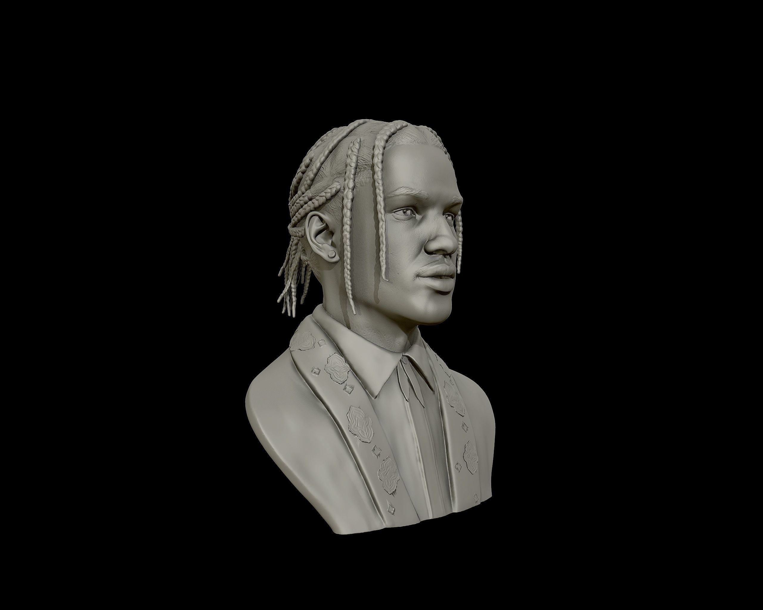 ASAP Rocky Portrait sculpture 3D model 3D printable | CGTrader