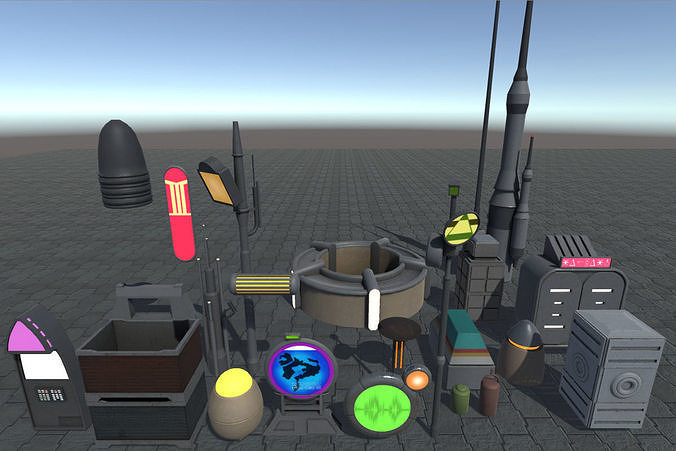 3D model Sci-Fi Props Collection VR / AR / low-poly | CGTrader