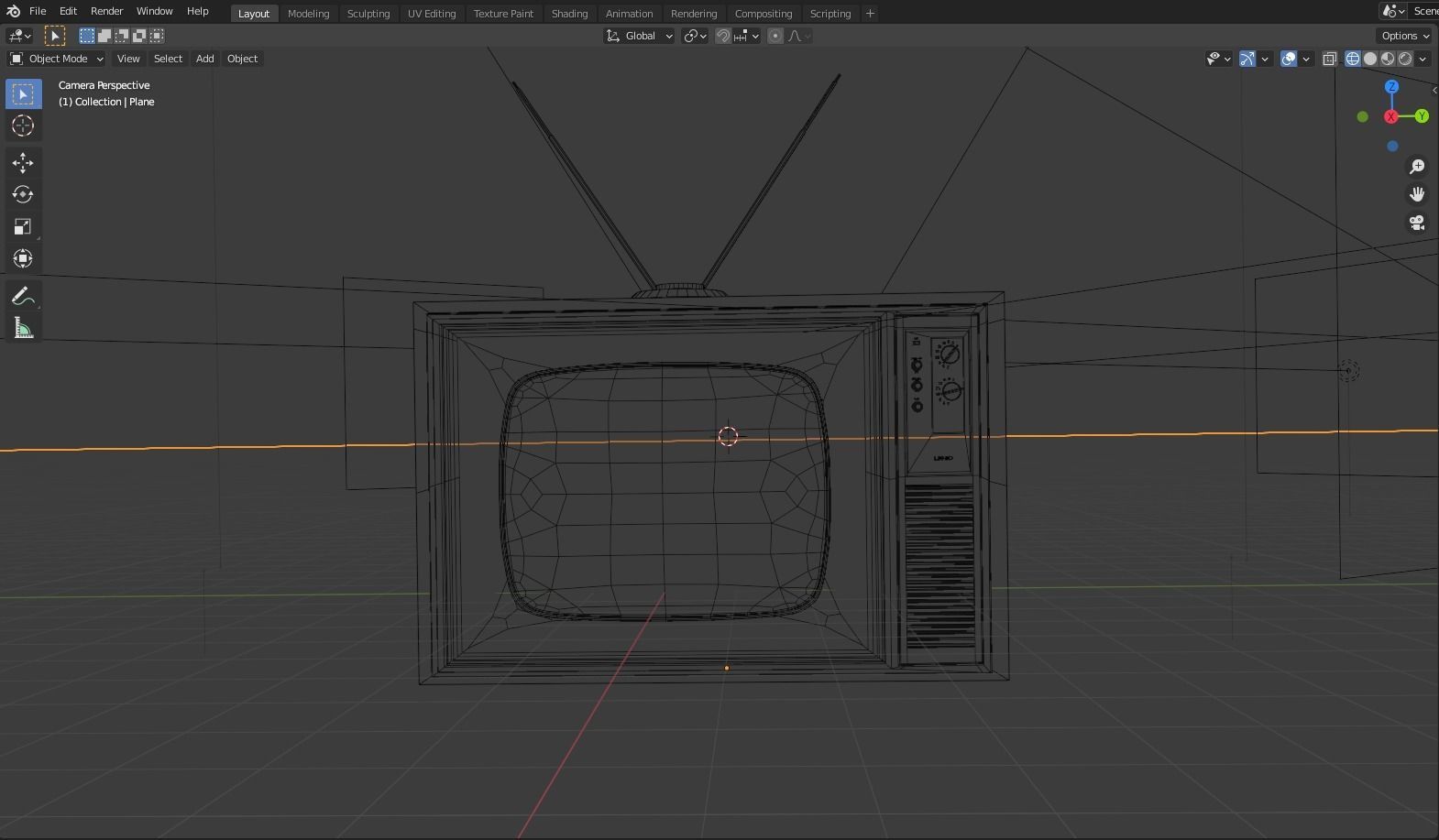 3D model Classic Television of the 90s - Low Poly 3D model VR / AR ...