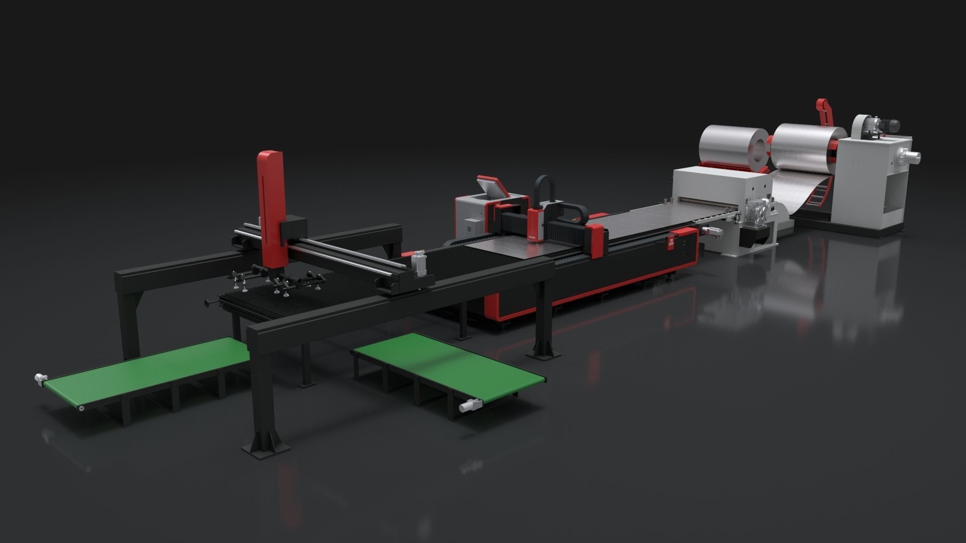 Coil laser cutting machine Animation 3D model animated rigged | CGTrader