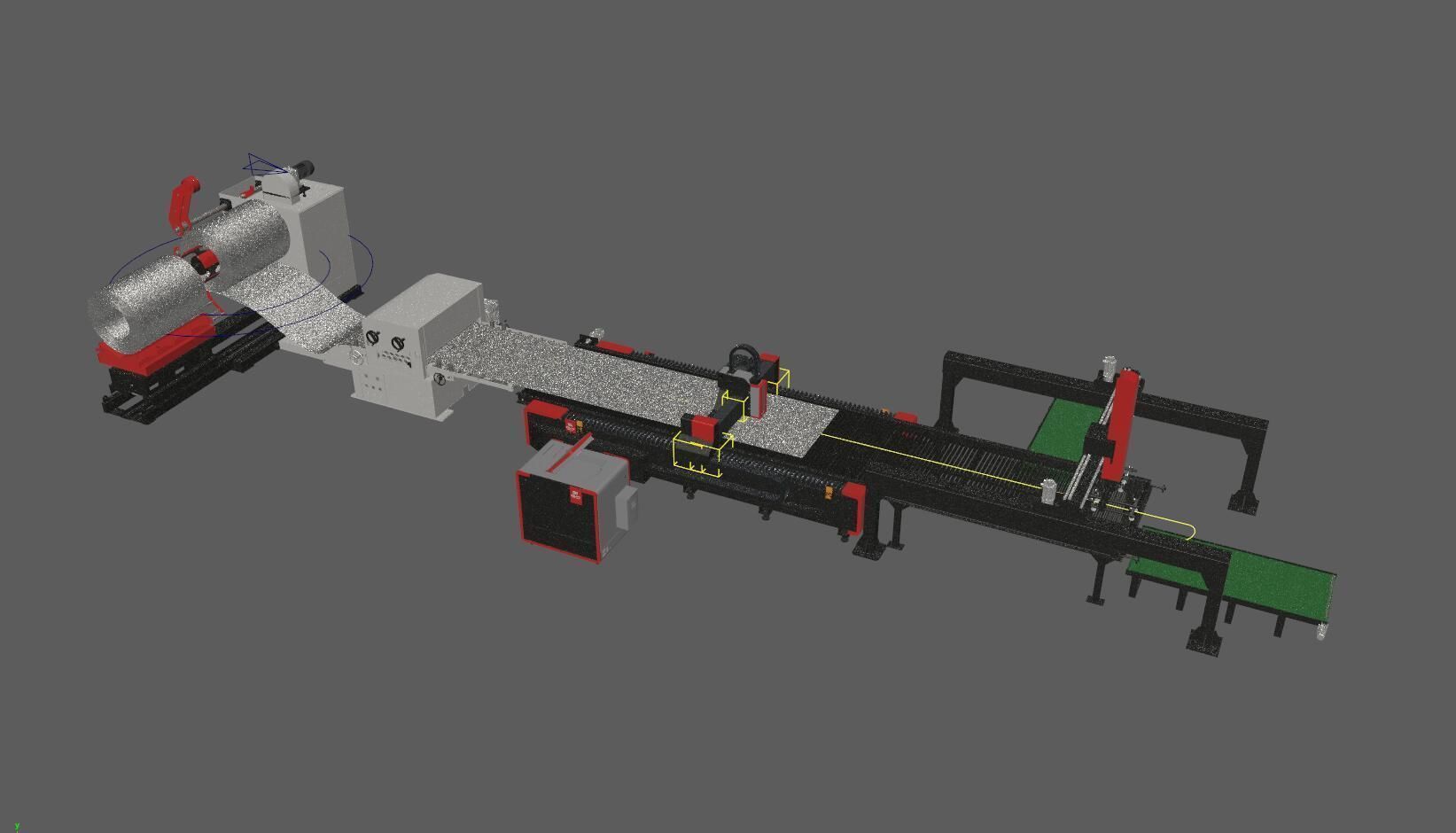 Coil laser cutting machine Animation 3D model animated rigged | CGTrader