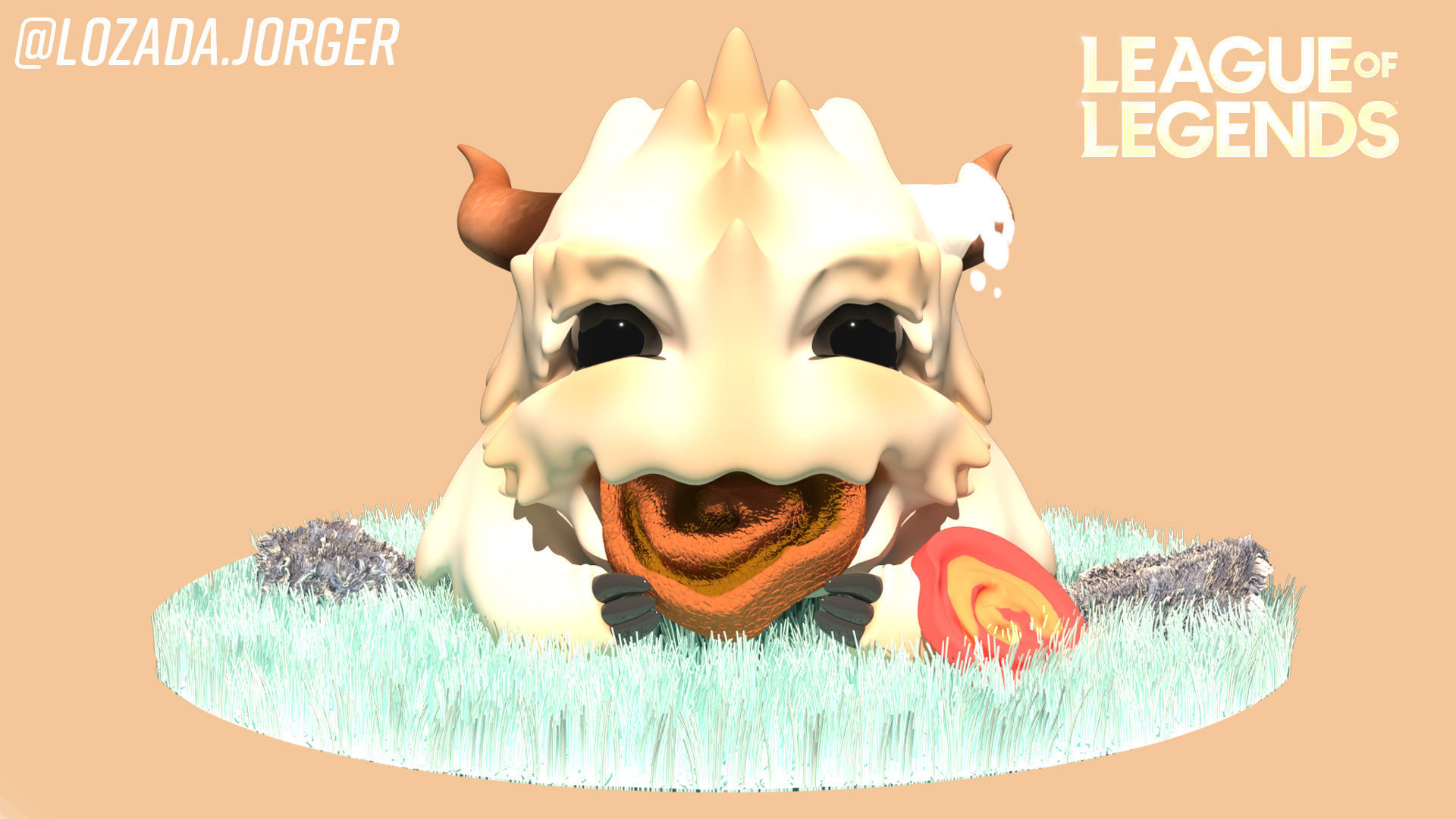 Poro eating cookie League of legends 3D model | CGTrader