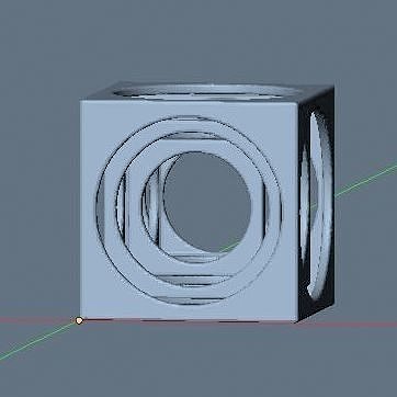 The tri-cube cube with hole in middle 3D model 3D printable | CGTrader