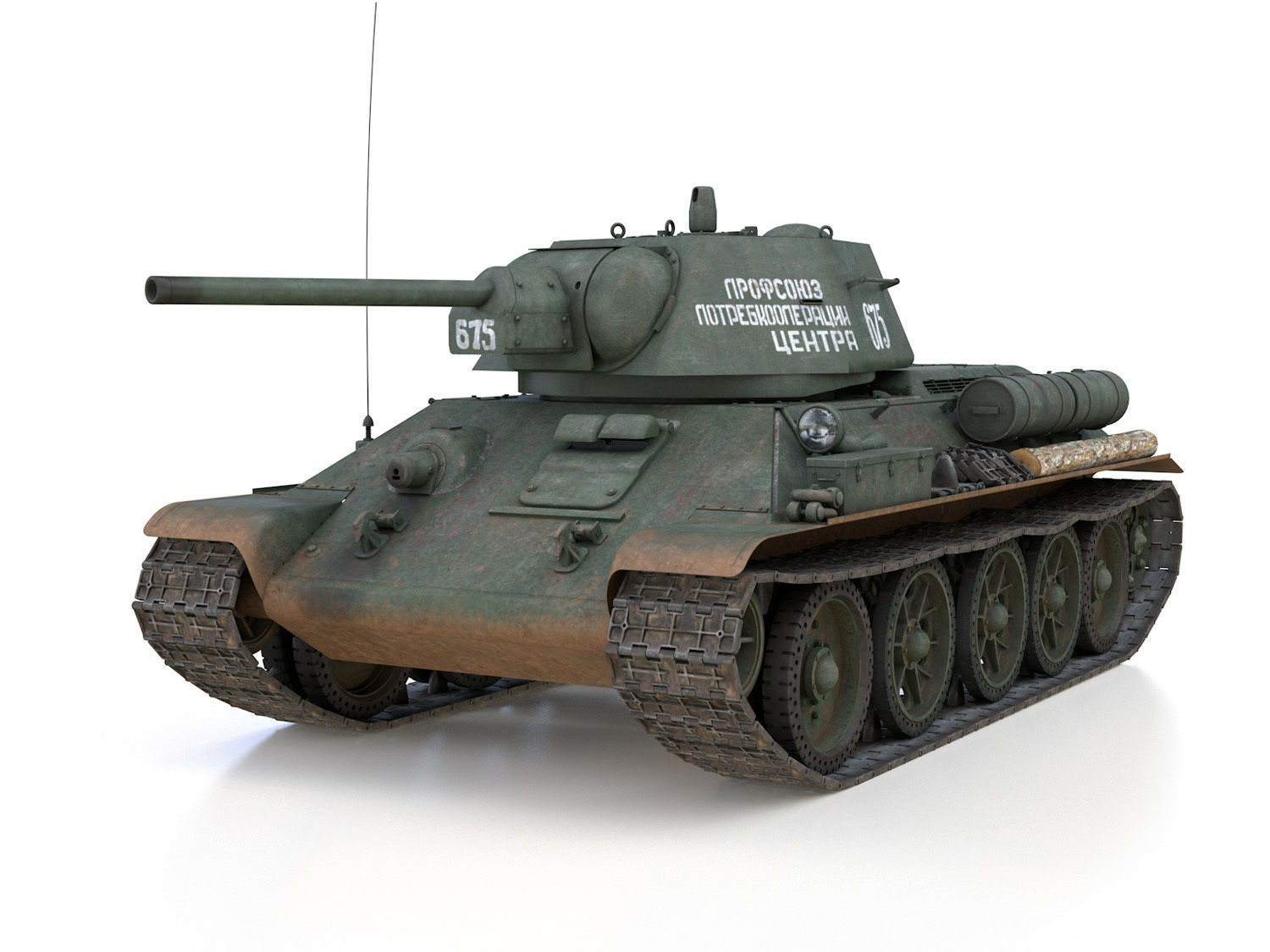 OT-34-76 - Soviet Flamethrower Tank - 675 3D model | CGTrader