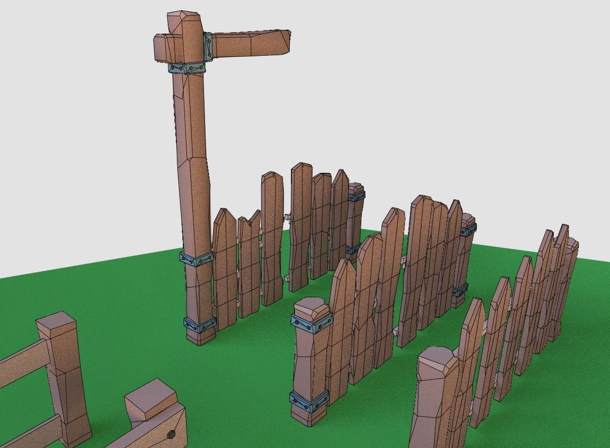 3D model The fence Low-poly VR / AR / low-poly | CGTrader