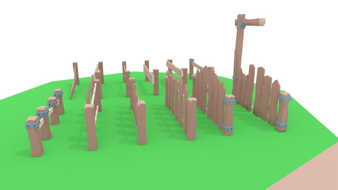 3D model The fence Low-poly VR / AR / low-poly | CGTrader