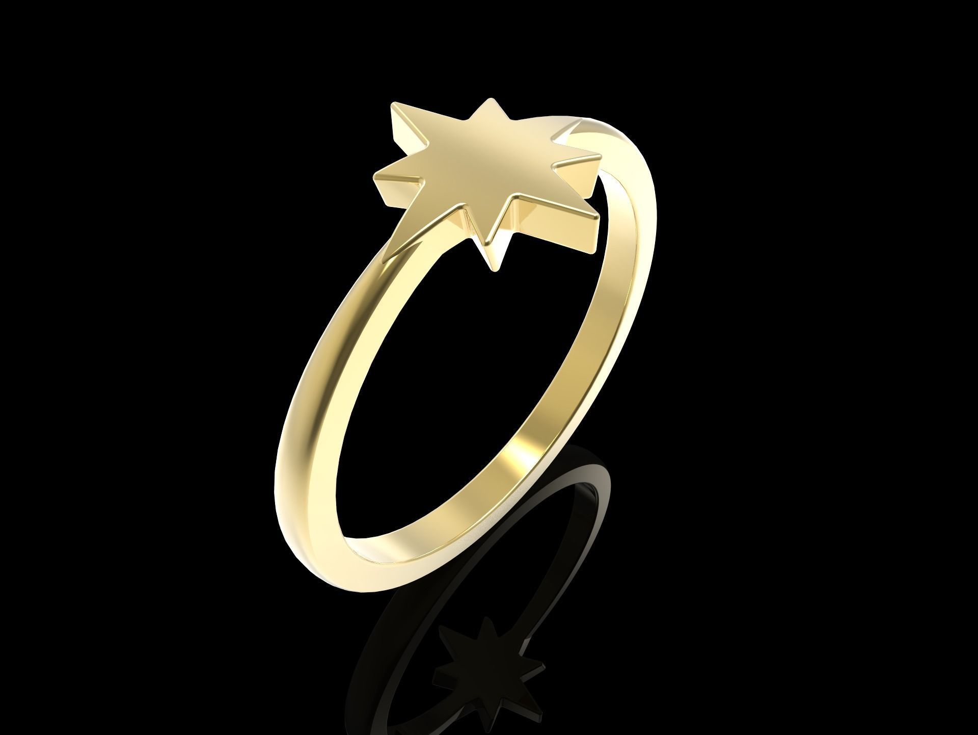 Polished Star Ring 3D model 3D printable | CGTrader