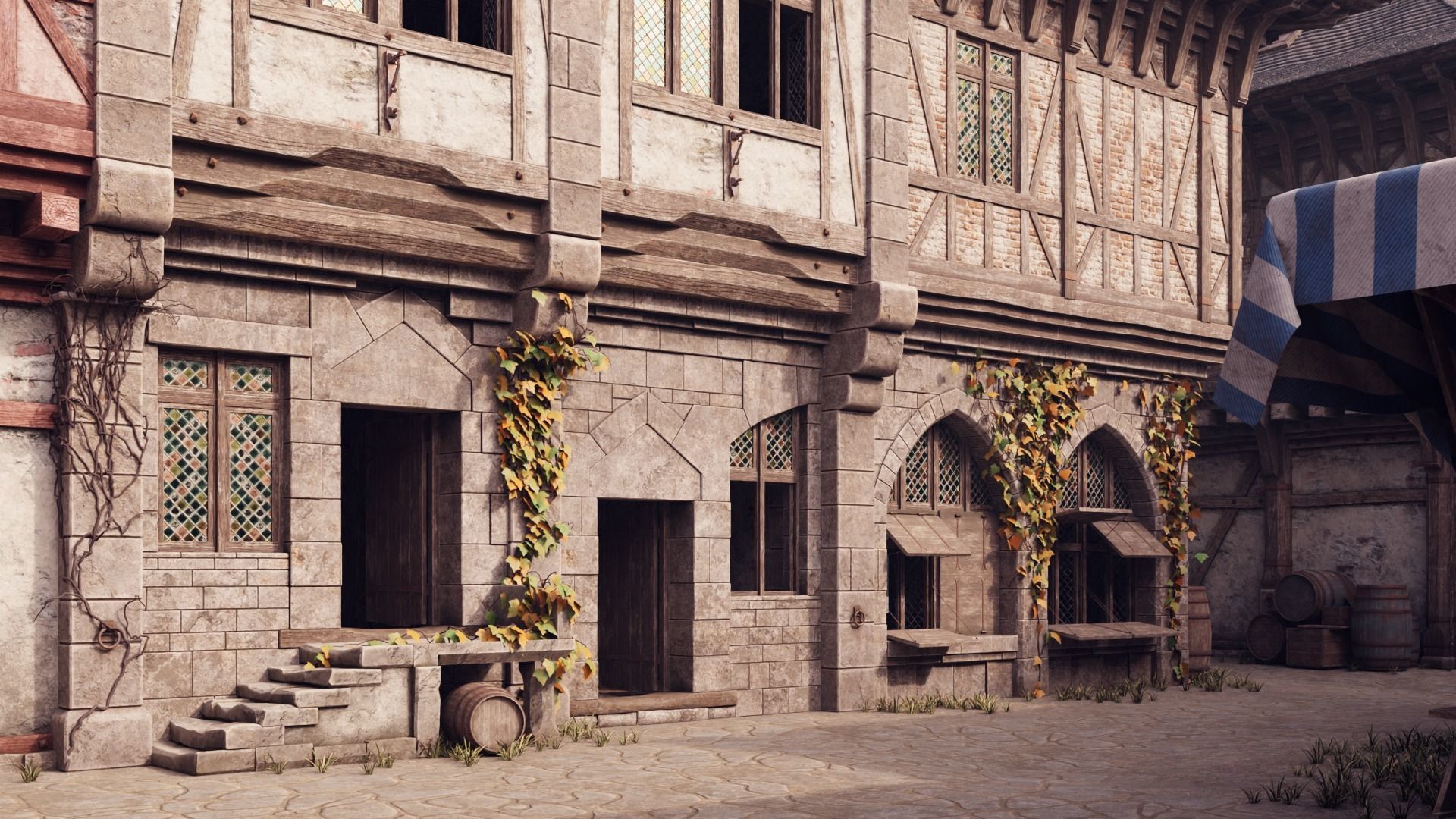 Medieval Modular Town 3D model | CGTrader