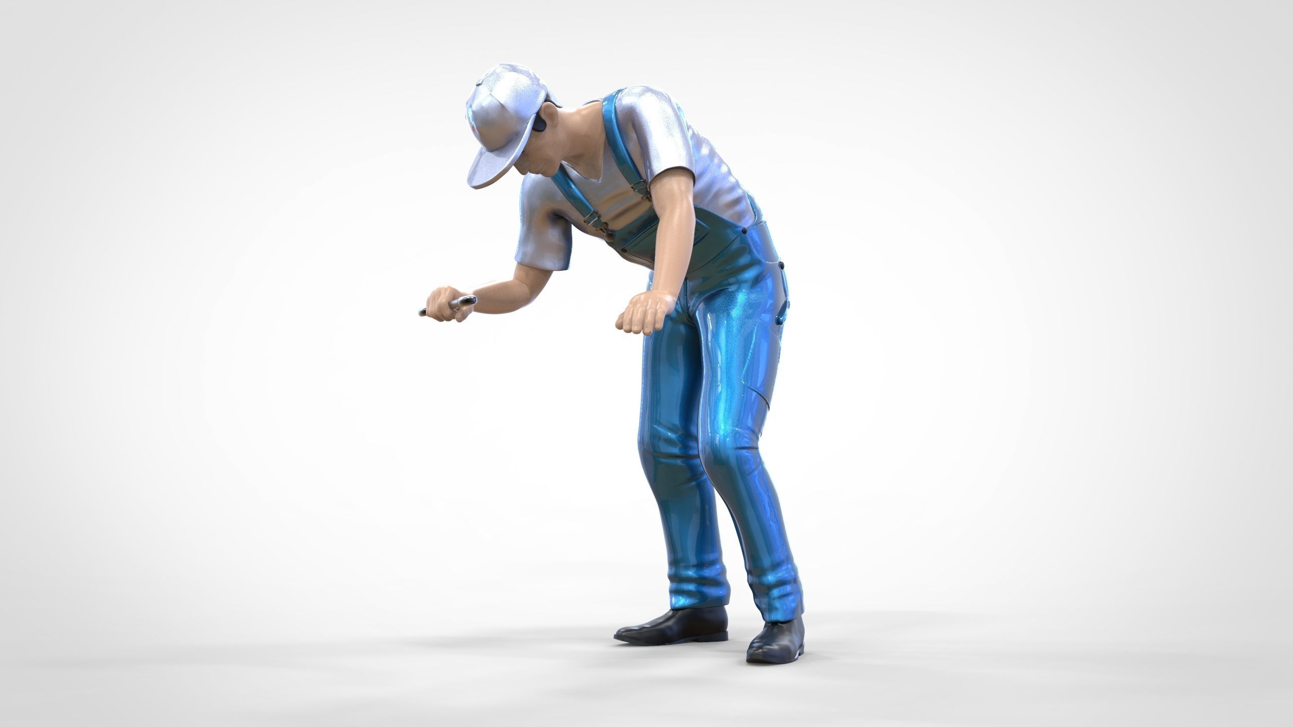 N3 Mechanic bend over car 1 64 Miniature 3D model 3D printable | CGTrader