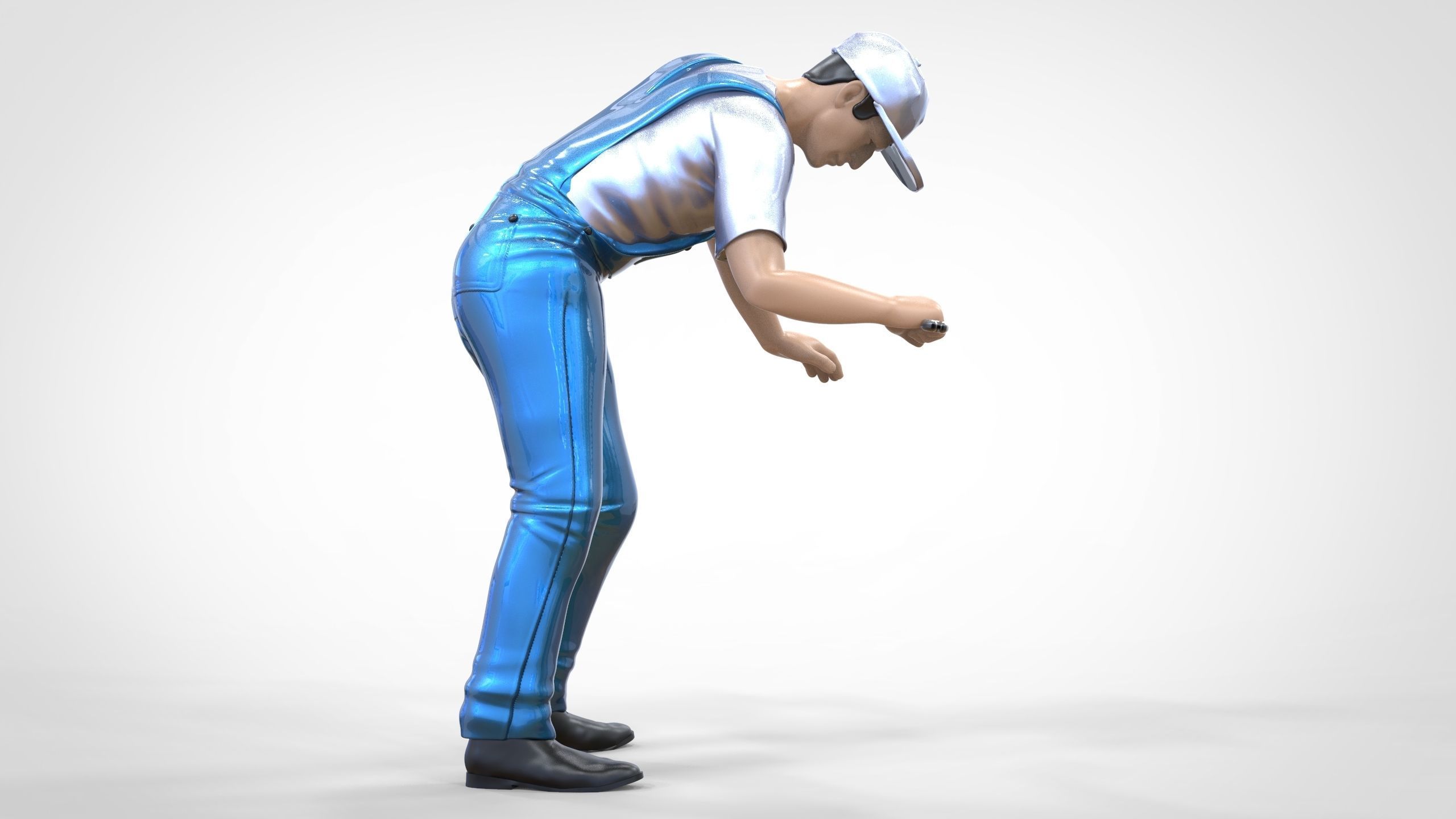 N3 Mechanic bend over car 1 64 Miniature 3D model 3D printable | CGTrader