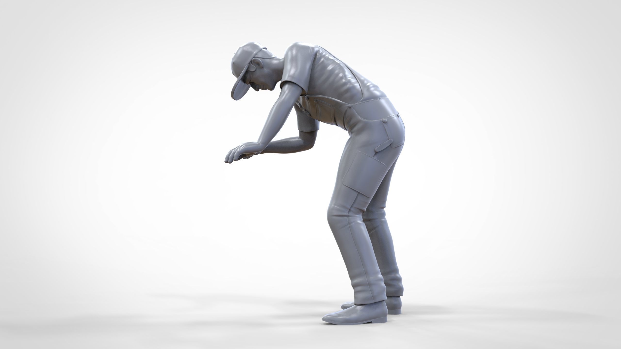 N3 Mechanic bend over car 1 64 Miniature 3D model 3D printable | CGTrader