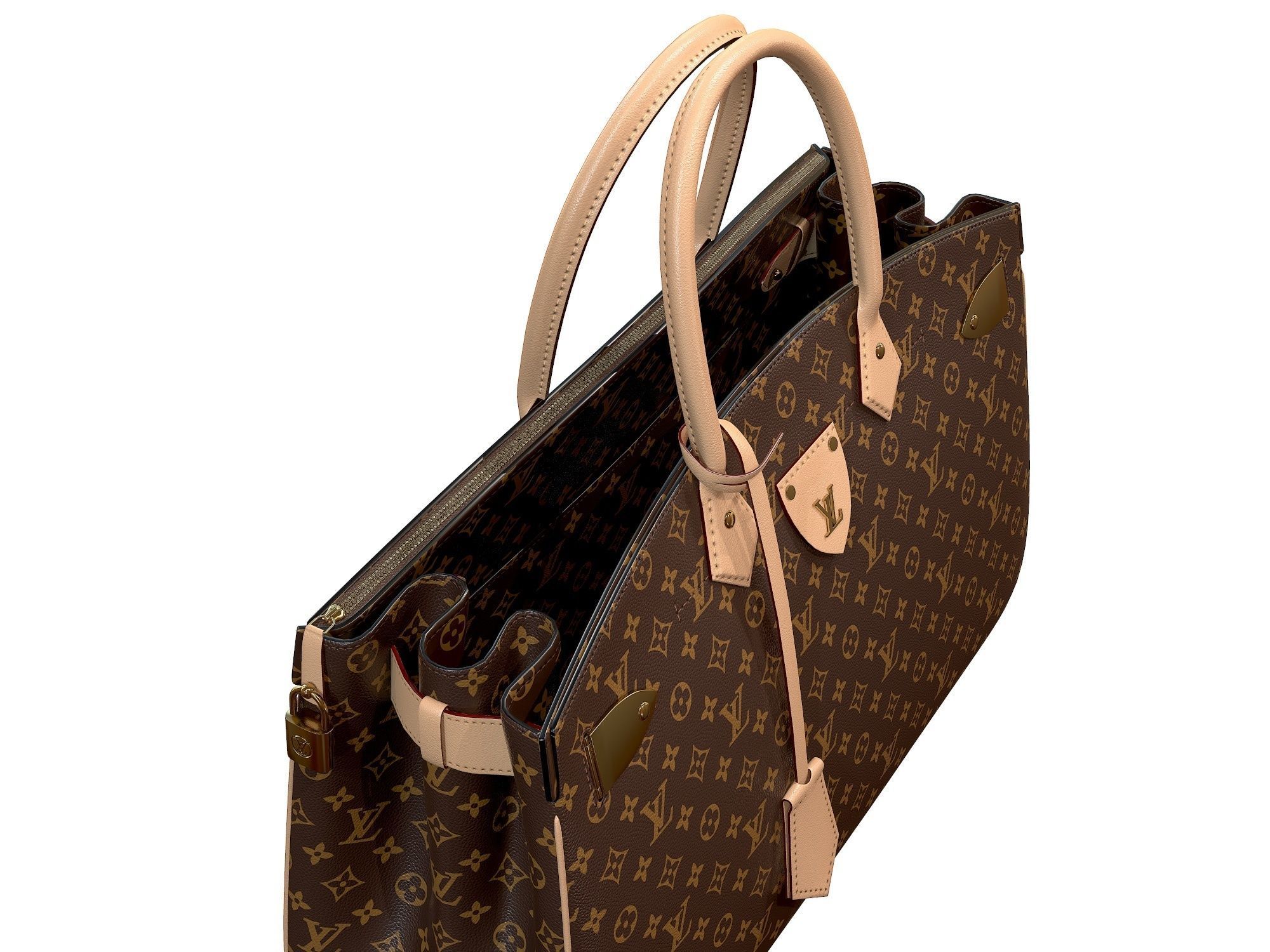 Louis Vuitton bag ALL SET Monogram Leather 3D model | CGTrader