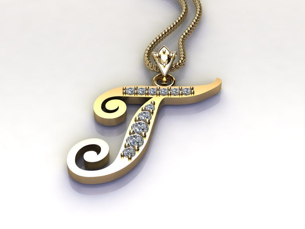 Alphabet Letter T Pendant new design in 2021 3D model | CGTrader
