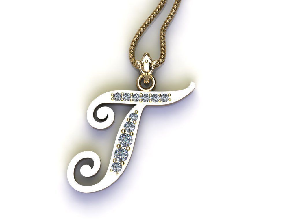 Alphabet Letter T Pendant new design in 2021 3D model | CGTrader