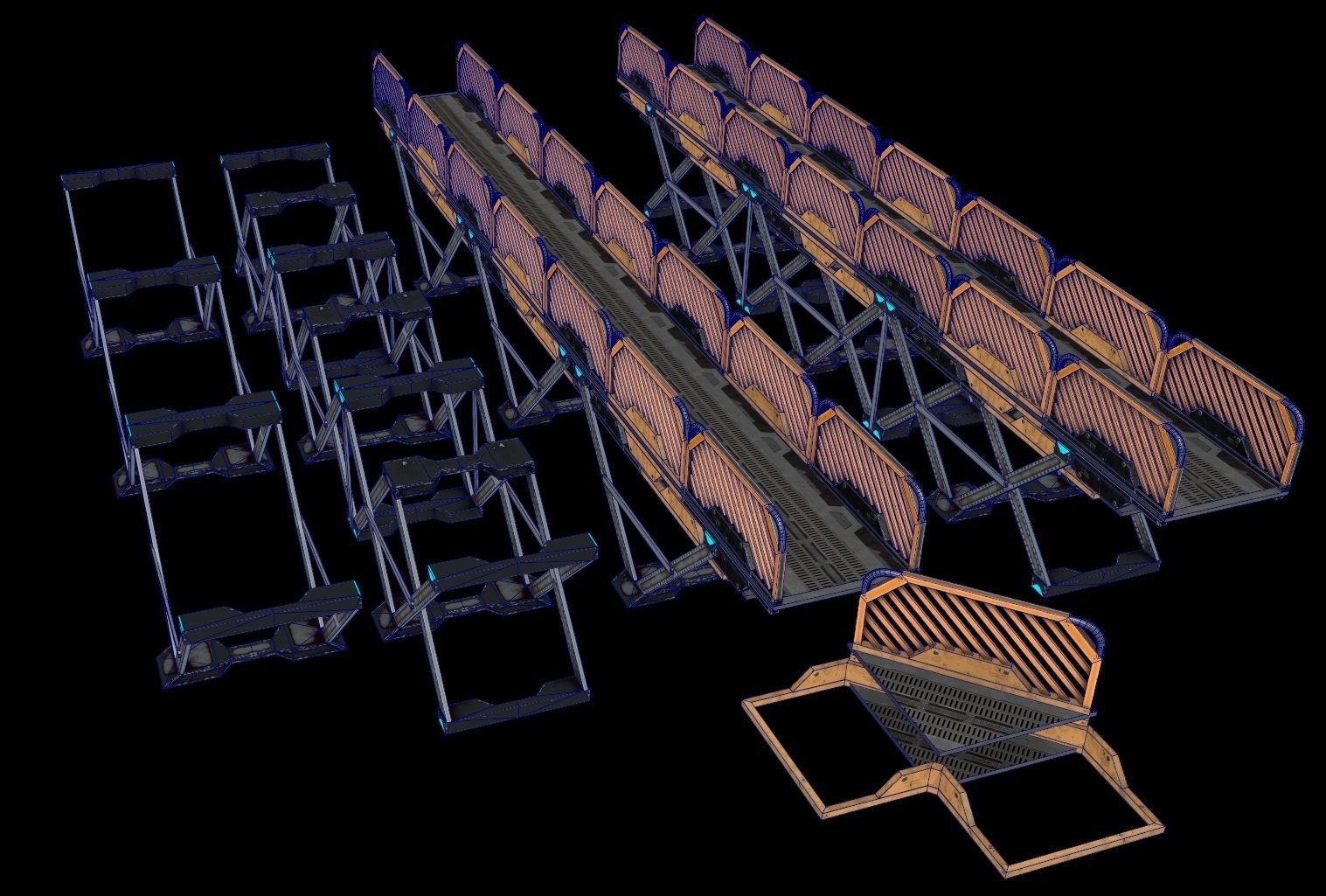 3D model Cyberpunk Structure Foundation- sci fi Collection VR / AR ...